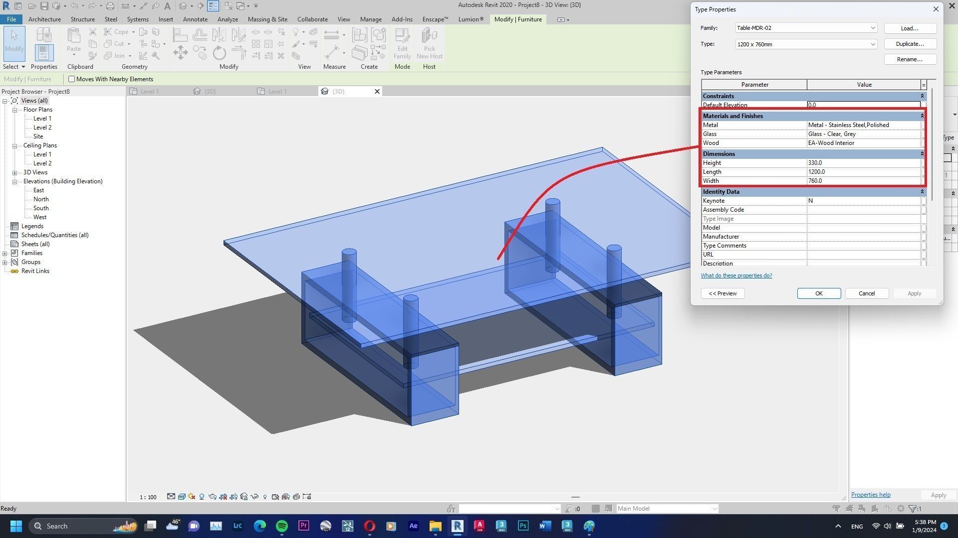 Modern Coffee Table Living Table Revit Family Pack 3D model | CGTrader