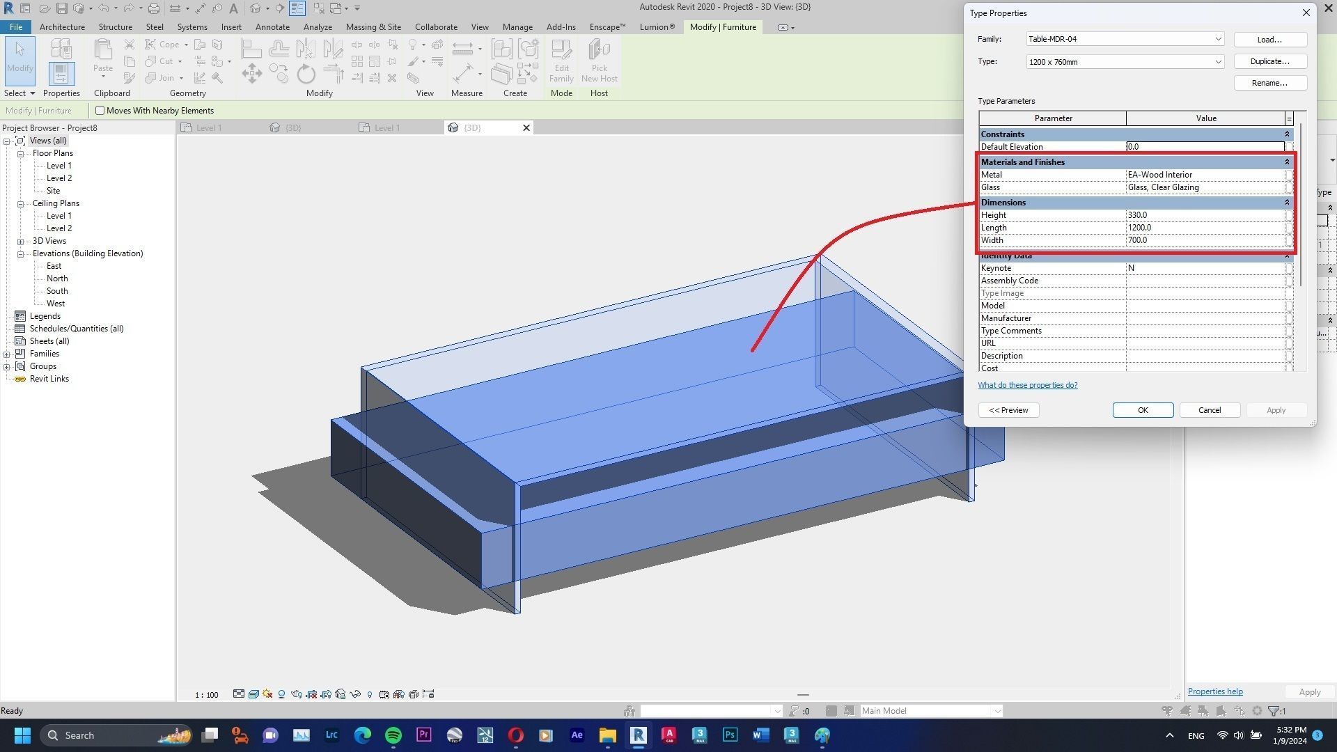 Modern Coffee Table Living Table Revit Family Pack 3D model | CGTrader