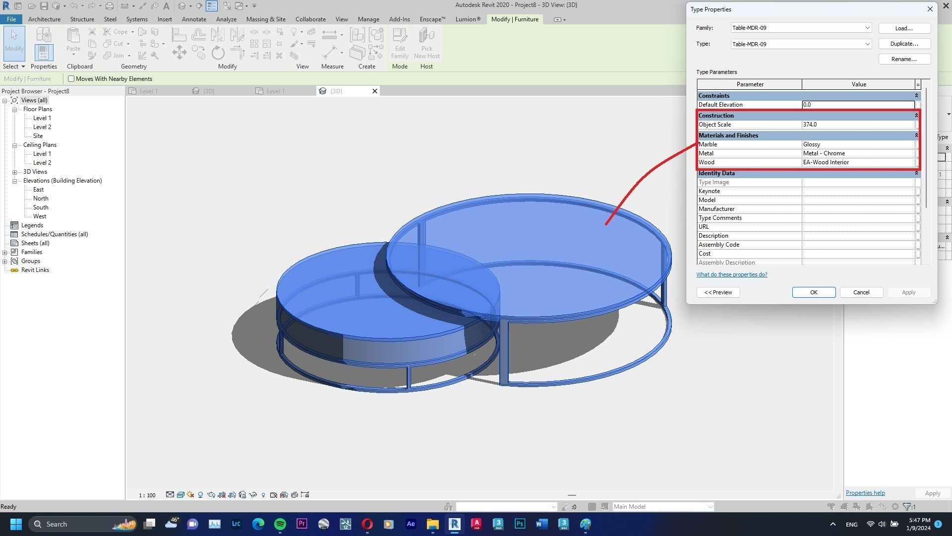 Modern Coffee Table Living Table Revit Family Pack 3D model | CGTrader