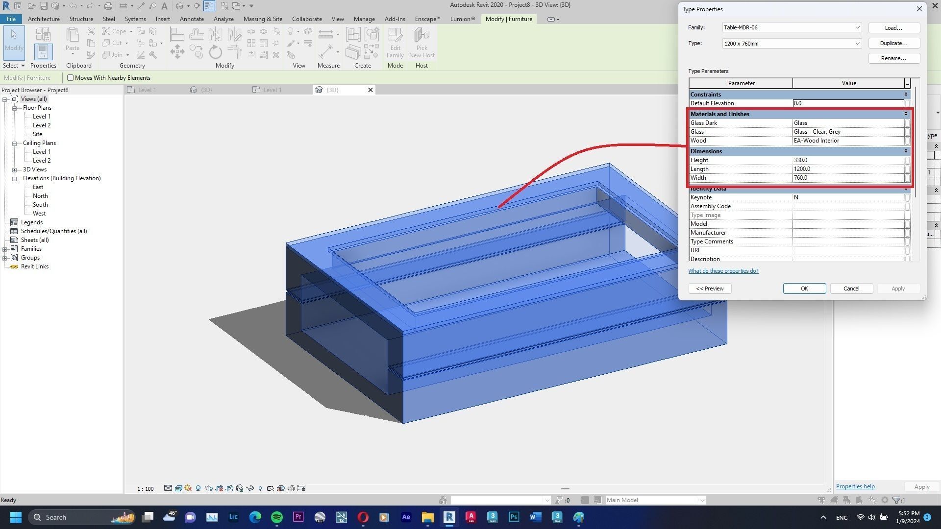 Modern Coffee Table Living Table Revit Family Pack 3D model | CGTrader