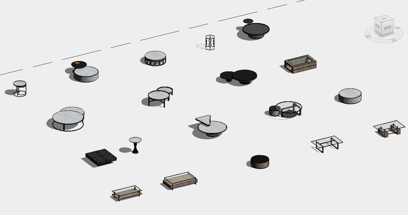 Modern Coffee Table Living Table Revit Family Pack 3D model | CGTrader