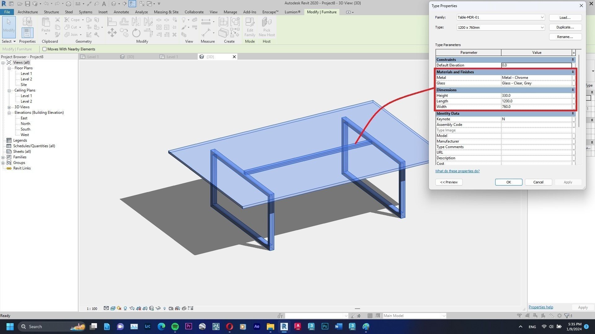 Modern Coffee Table Living Table Revit Family Pack 3D model | CGTrader