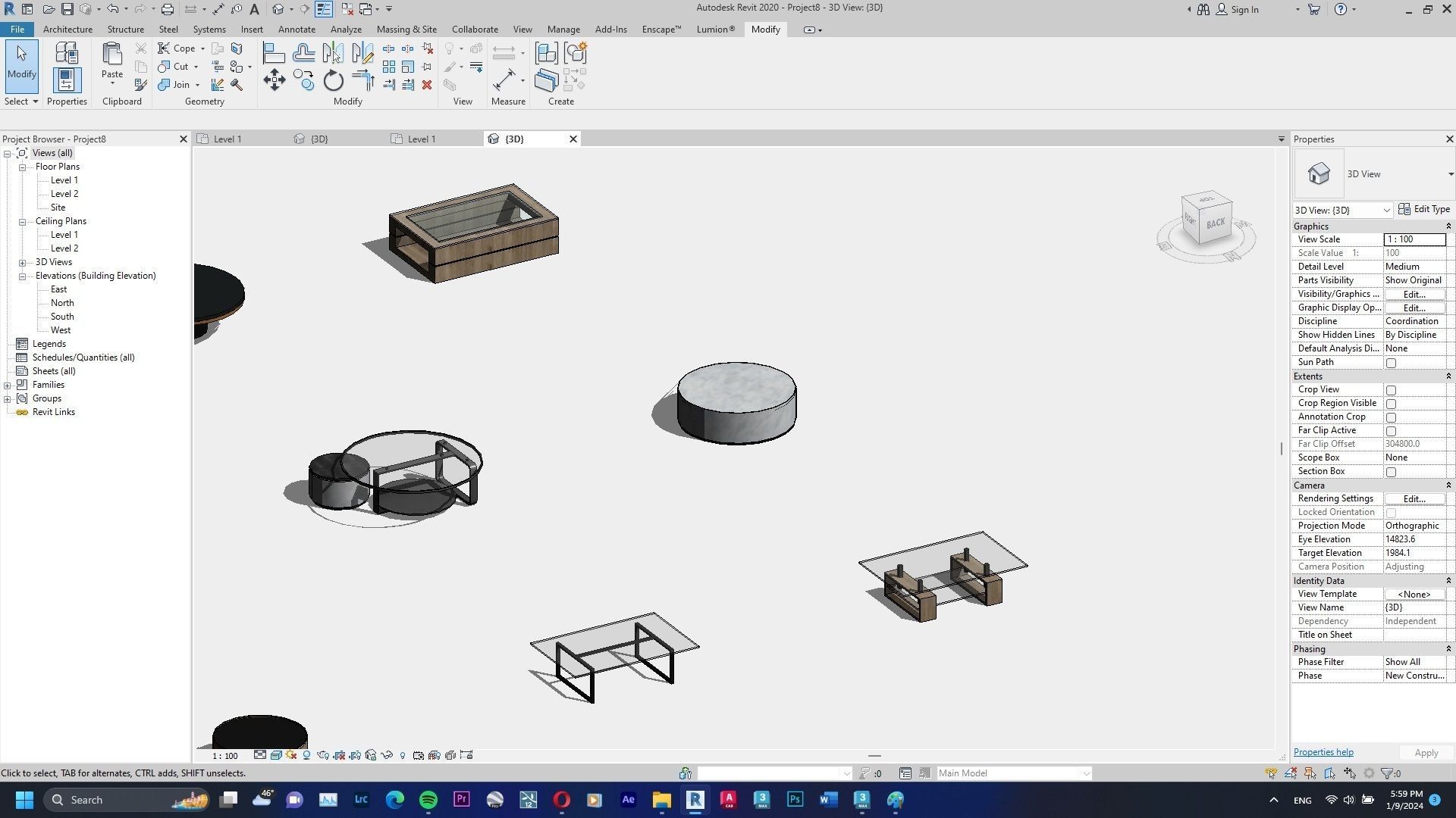 Modern Coffee Table Living Table Revit Family Pack 3D model | CGTrader