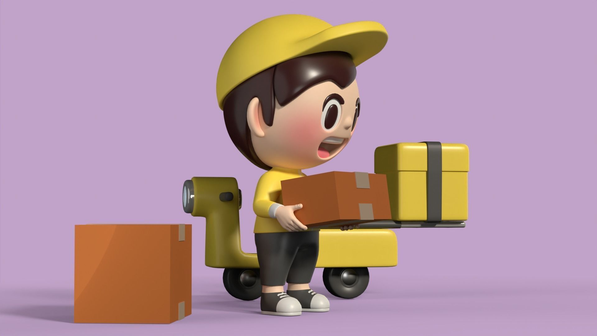 3D model Boy 3d Cartoon Shipper VR / AR / low-poly | CGTrader
