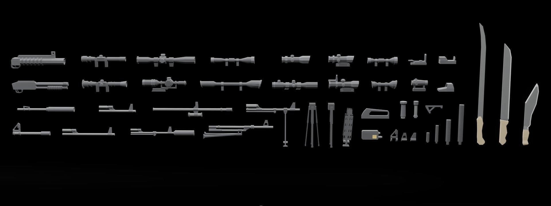 3D model Low Poly Military Weapons VR / AR / low-poly | CGTrader