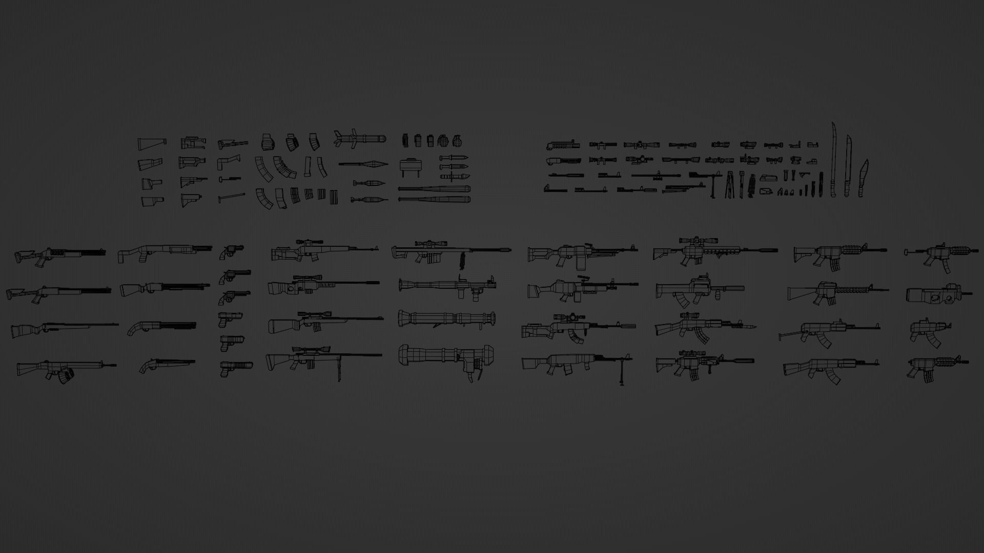 3D model Low Poly Military Weapons VR / AR / low-poly | CGTrader