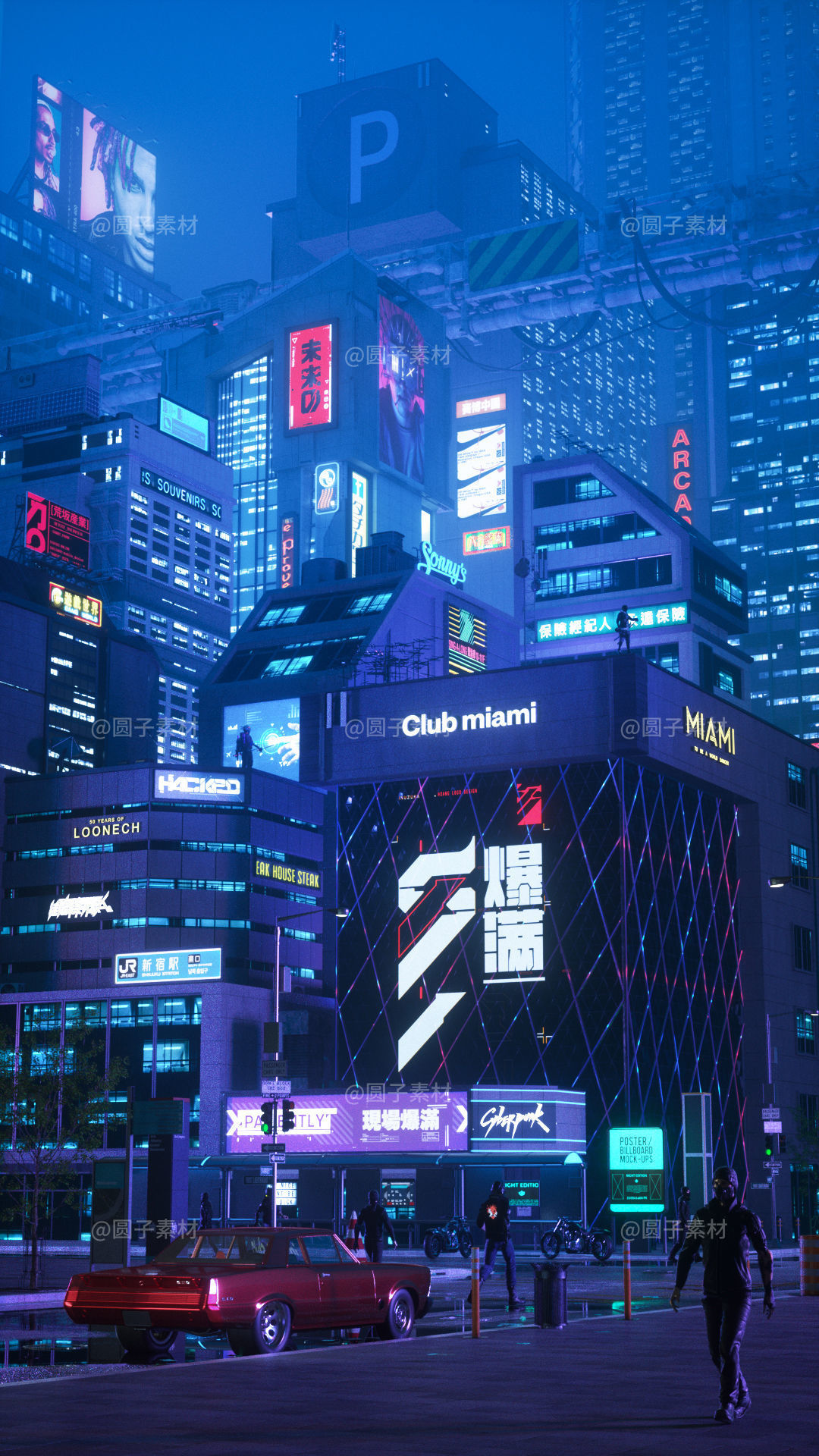 CyberPunk City C4D Render 3D Model 3D model animated | CGTrader