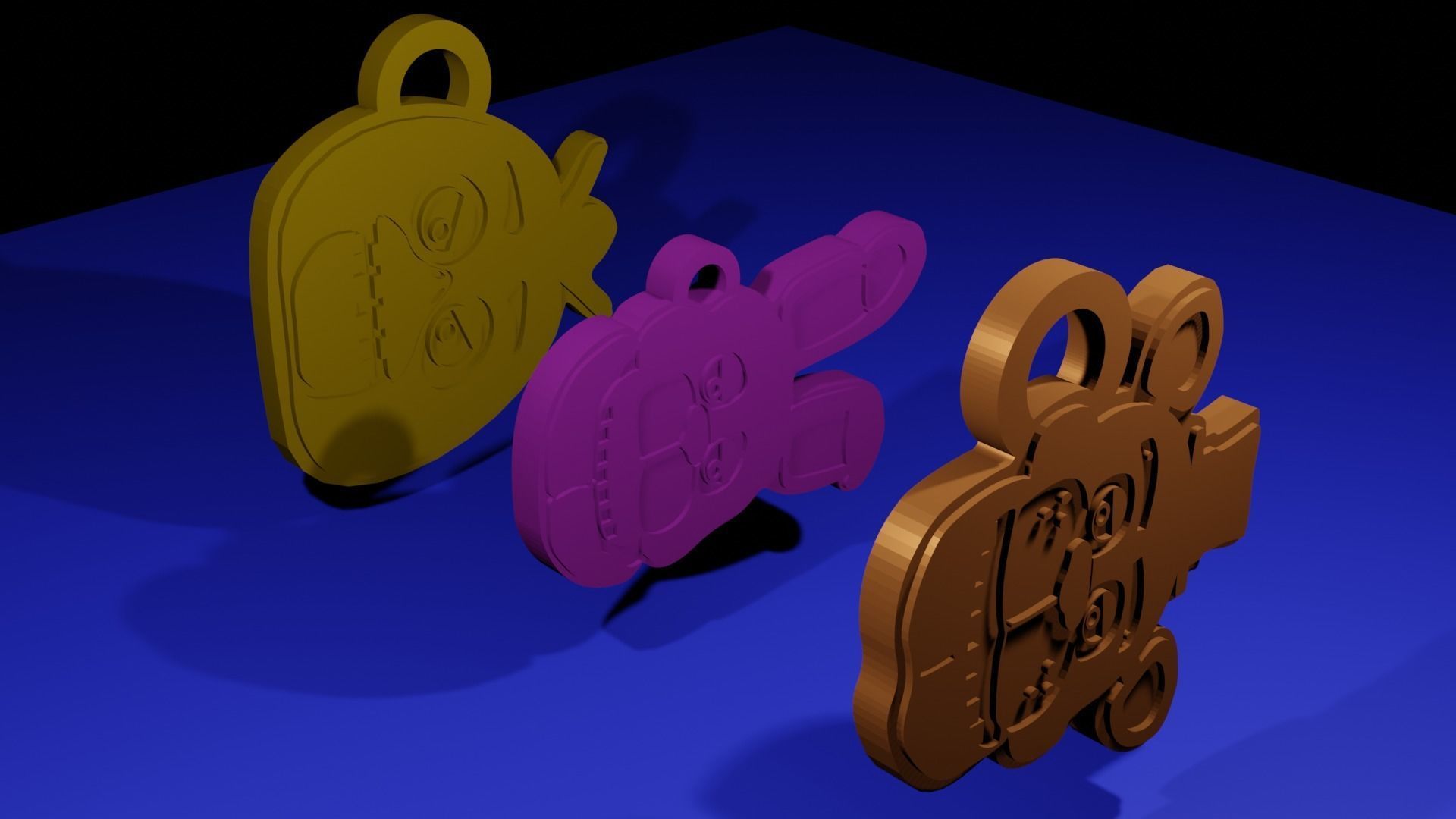 FNAF Vector Keychain 3D model 3D printable | CGTrader