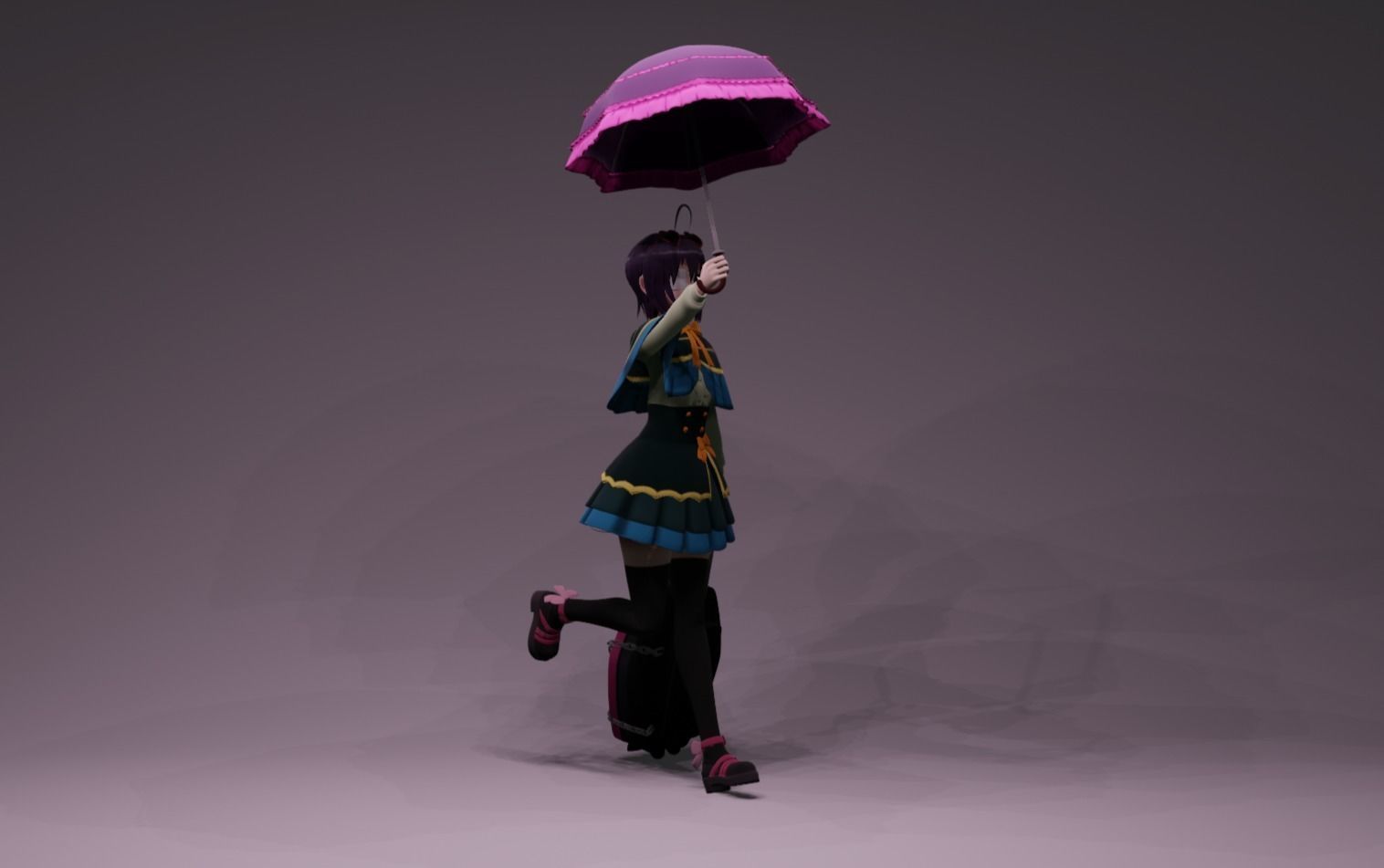 Anime Character - LCD Rikka 3D model | CGTrader