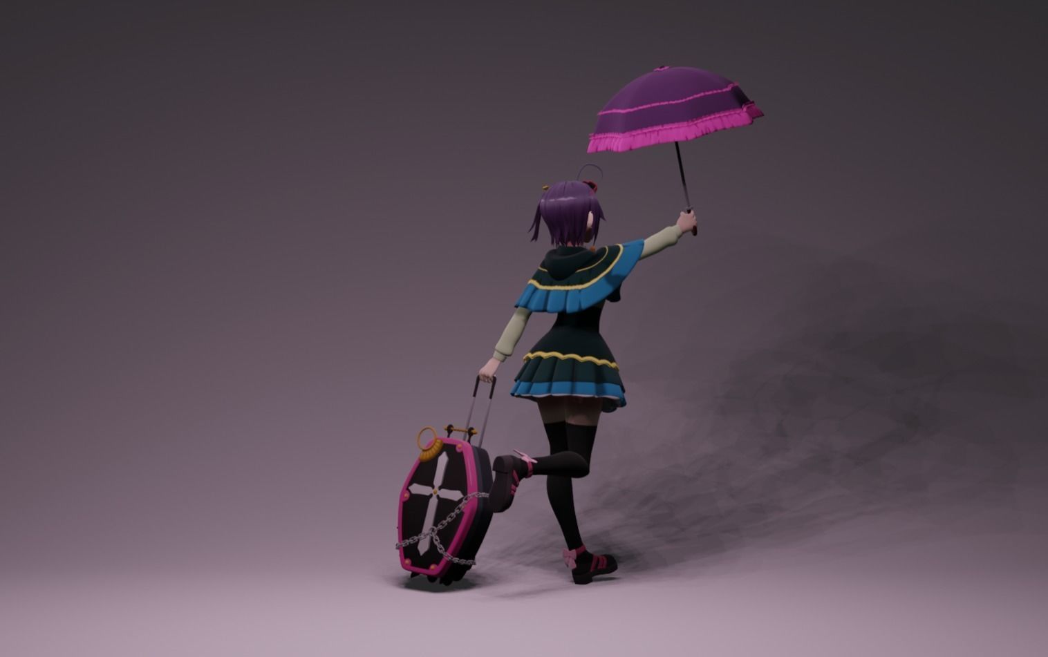 Anime Character - LCD Rikka 3D model | CGTrader