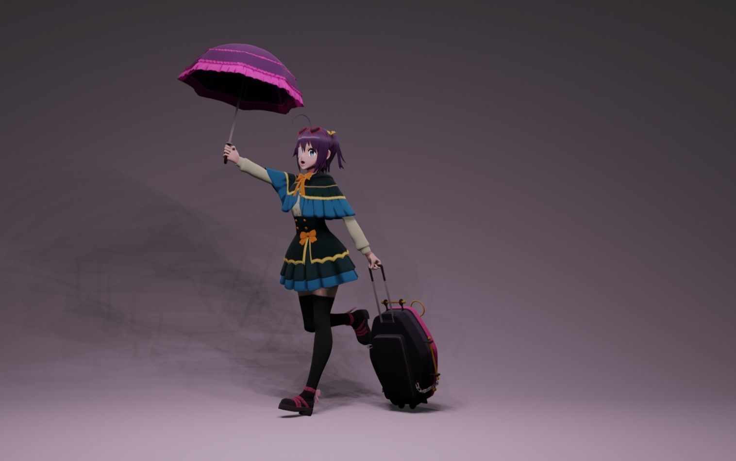 Anime Character - LCD Rikka 3D model | CGTrader