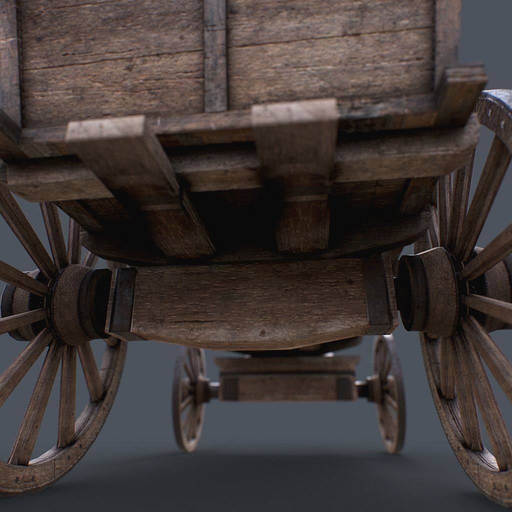 3D model Wooden wagon car animated VR / AR / low-poly | CGTrader