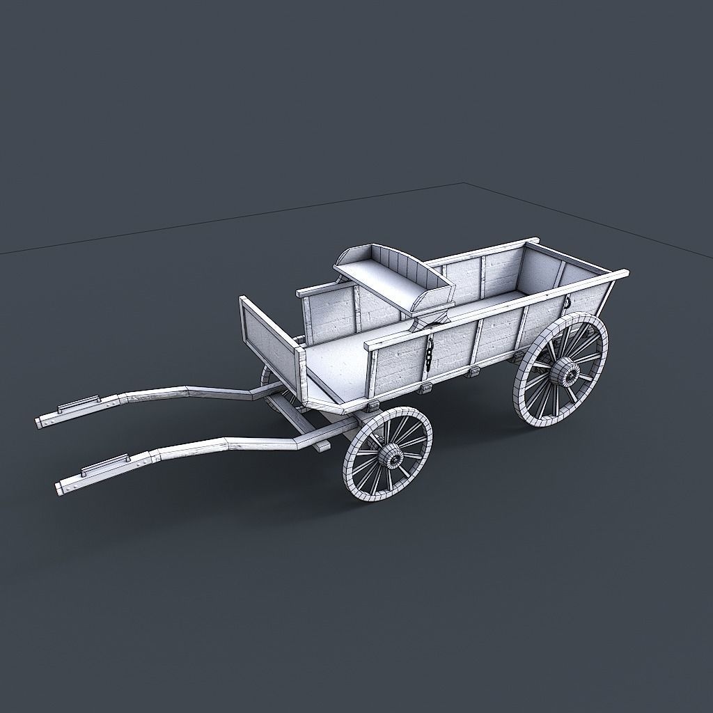 3D model Wooden wagon car animated VR / AR / low-poly | CGTrader