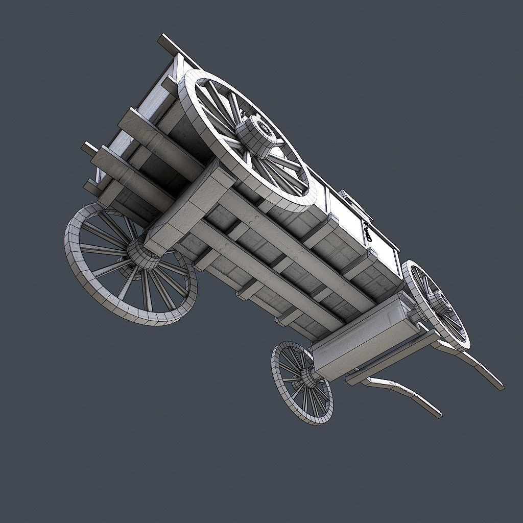 3D model Wooden wagon car animated VR / AR / low-poly | CGTrader