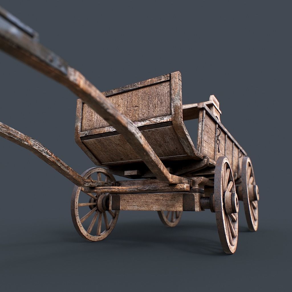 3D model Wooden wagon car animated VR / AR / low-poly | CGTrader