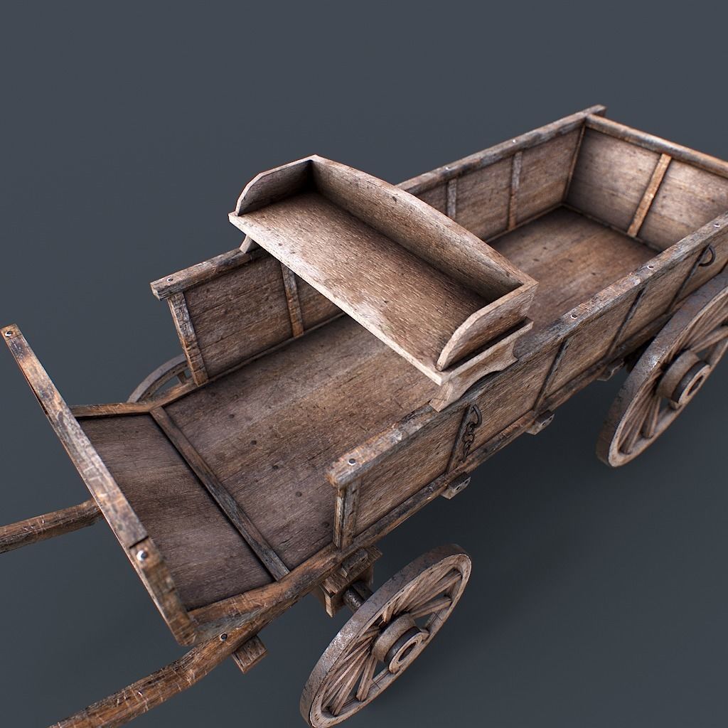 3D model Wooden wagon car animated VR / AR / low-poly | CGTrader