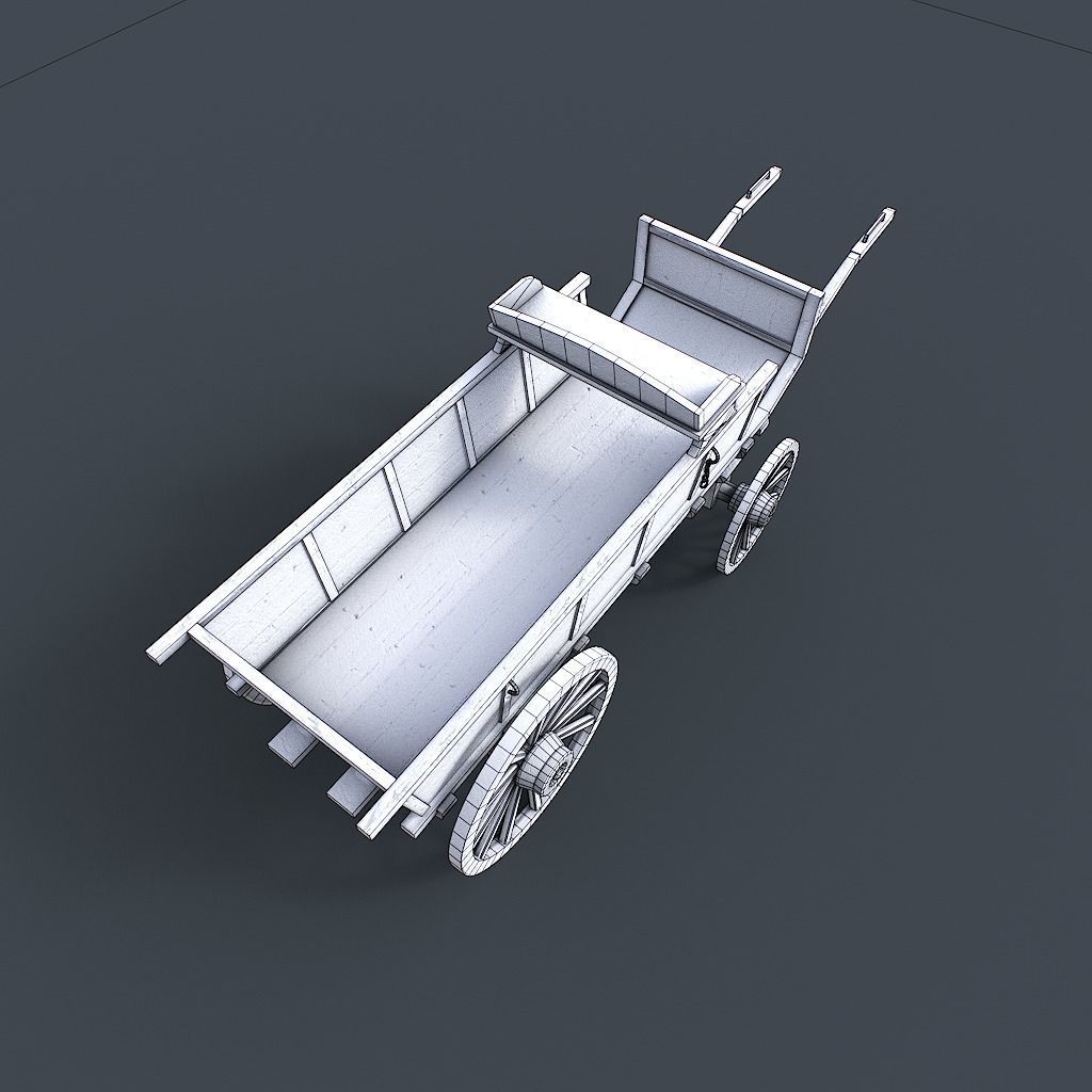 3D model Wooden wagon car animated VR / AR / low-poly | CGTrader