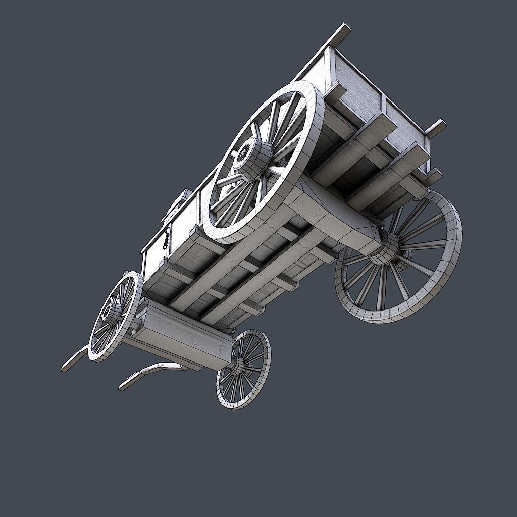 3D model Wooden wagon car animated VR / AR / low-poly | CGTrader