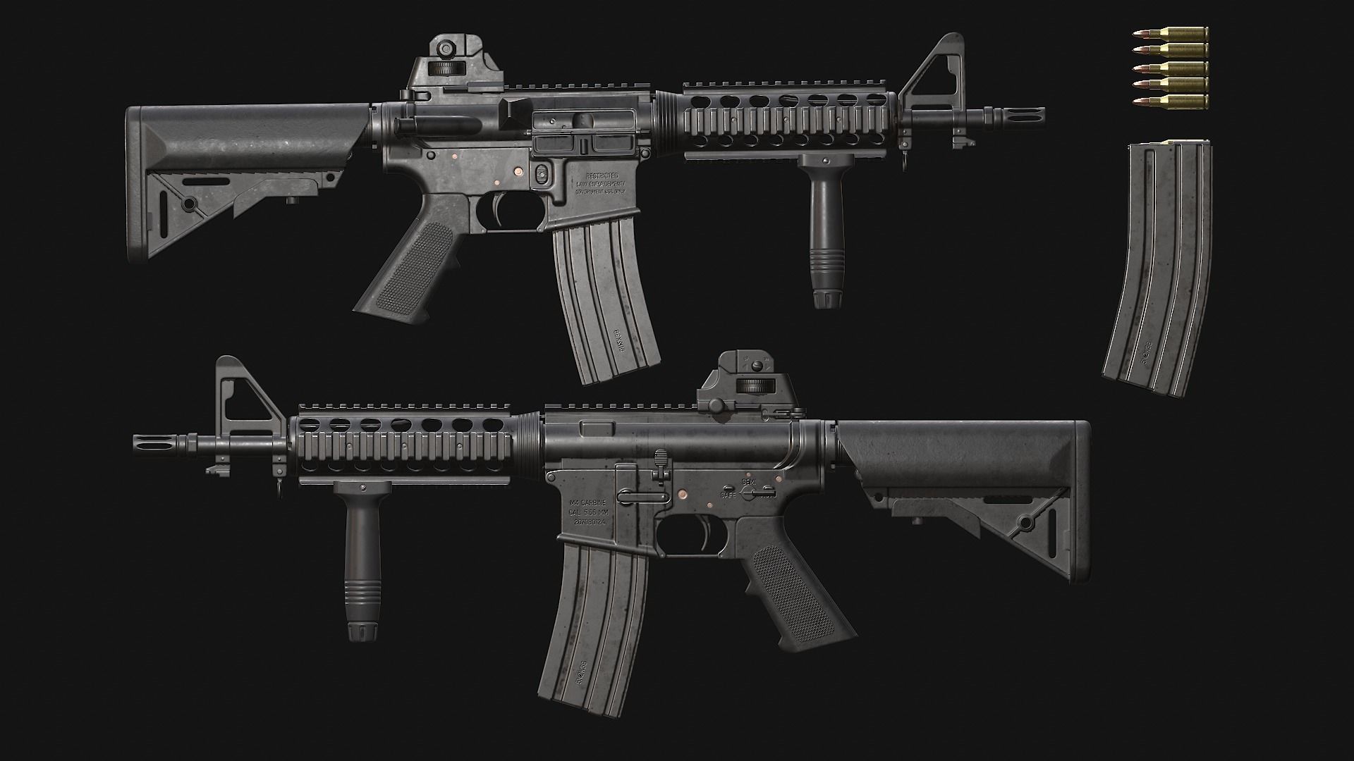 3D model MK18 Mod 0 - M4 CARBINE VR / AR / low-poly | CGTrader