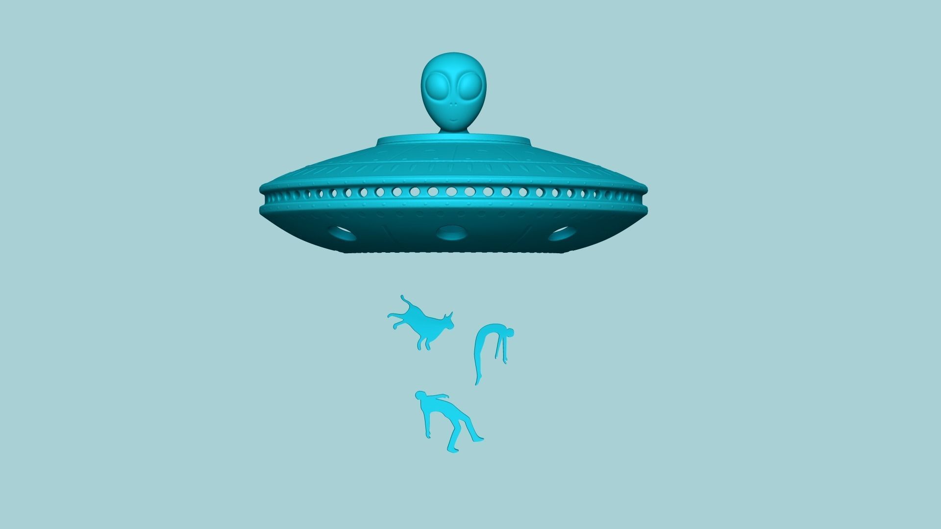 Alien UFO Wall Light Spaceship - Creative STL 3D model 3D printable ...