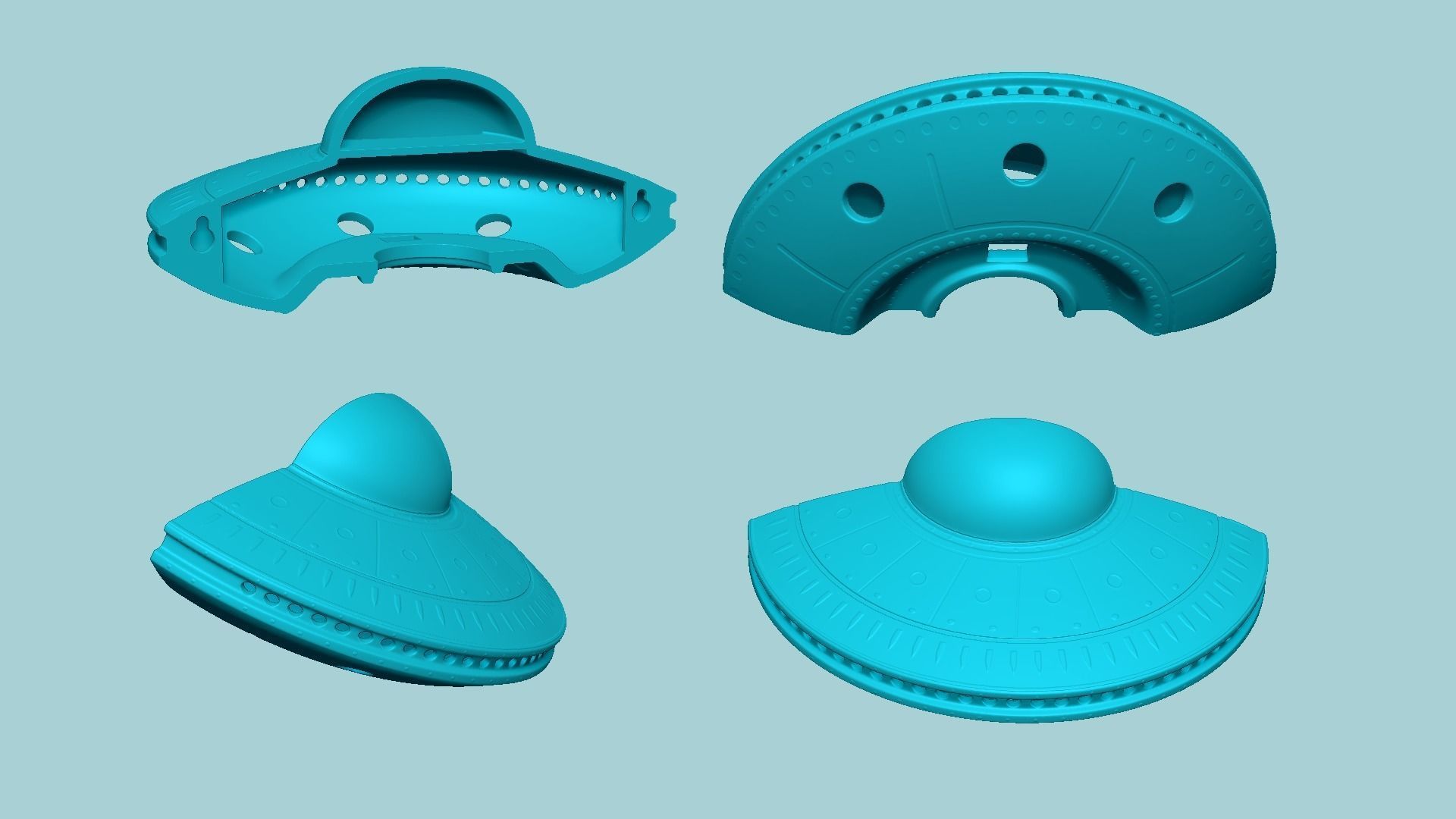 Alien UFO Wall Light Spaceship - Creative STL 3D model 3D printable ...