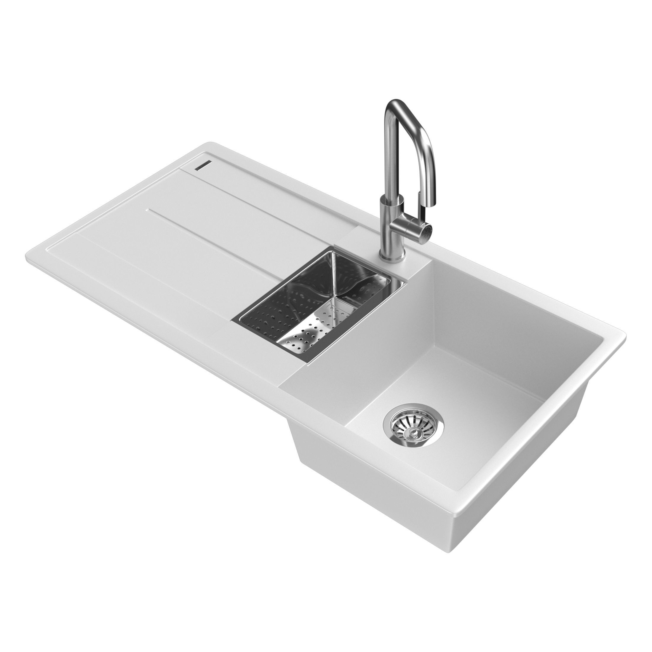 Sink Bianco Metra 6 with Jandora S Faucet 3D model | CGTrader