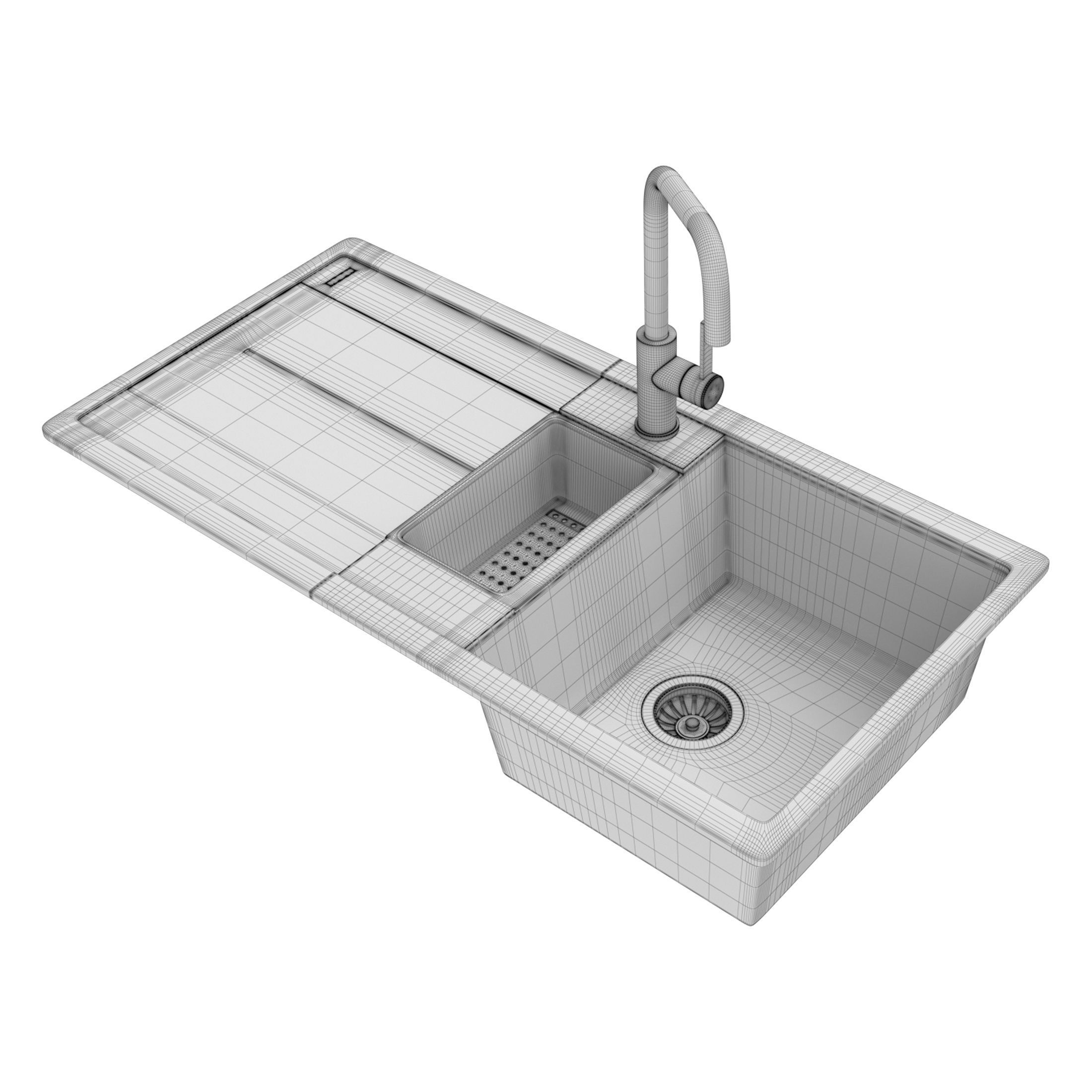 Sink Bianco Metra 6 with Jandora S Faucet 3D model | CGTrader