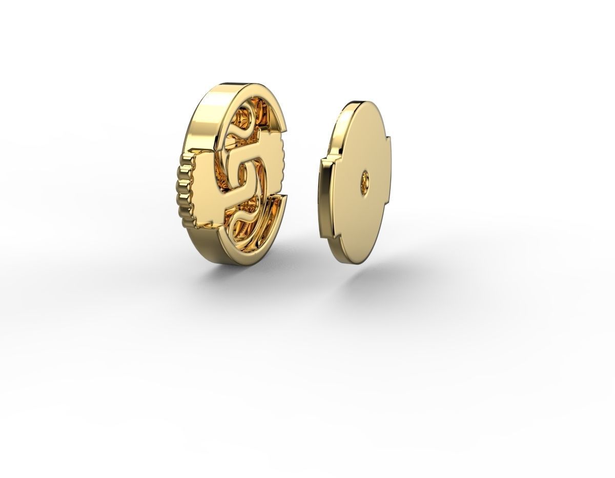 earrings alpa system back cartier Guardian Earring Fittings 3D model 3D ...
