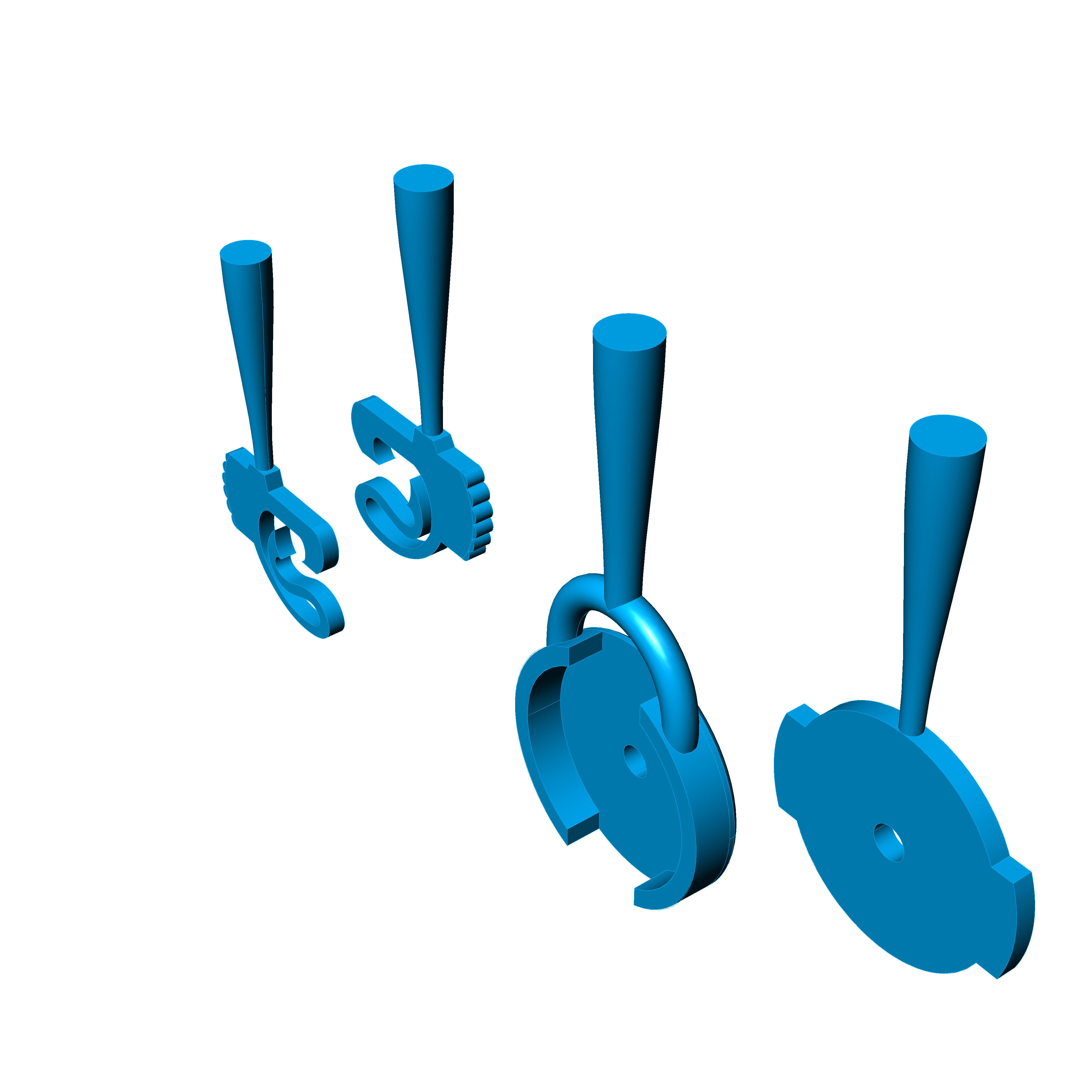 earrings alpa system back cartier Guardian Earring Fittings 3D model 3D ...