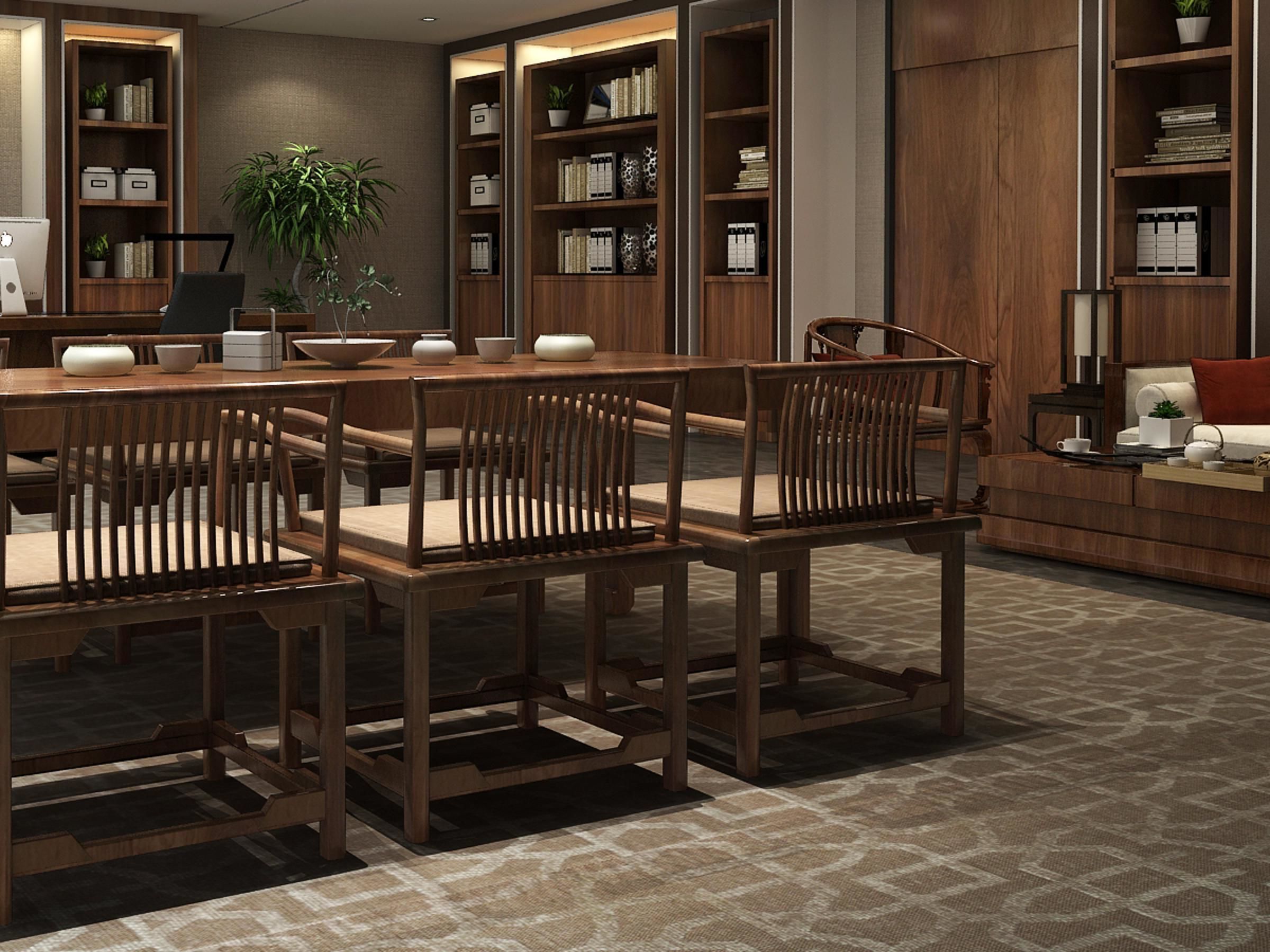 Chinese Chairmans style New Office 3D model | CGTrader