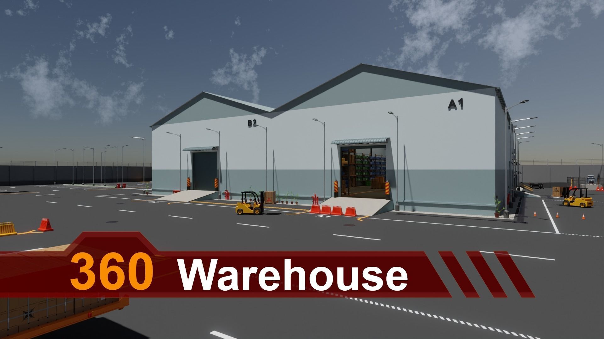 3D model 360 Warehouse Interior and Exterior VR / AR / low-poly | CGTrader