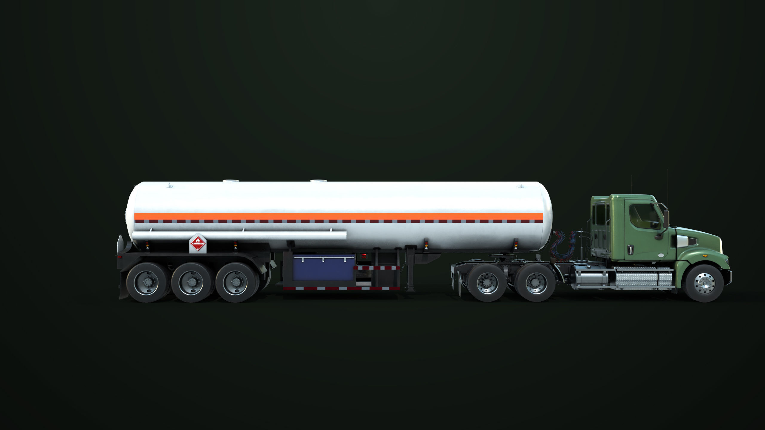 3D model Semi Trailer Gas Tank Truck All PBR Unity UE Textures Included ...