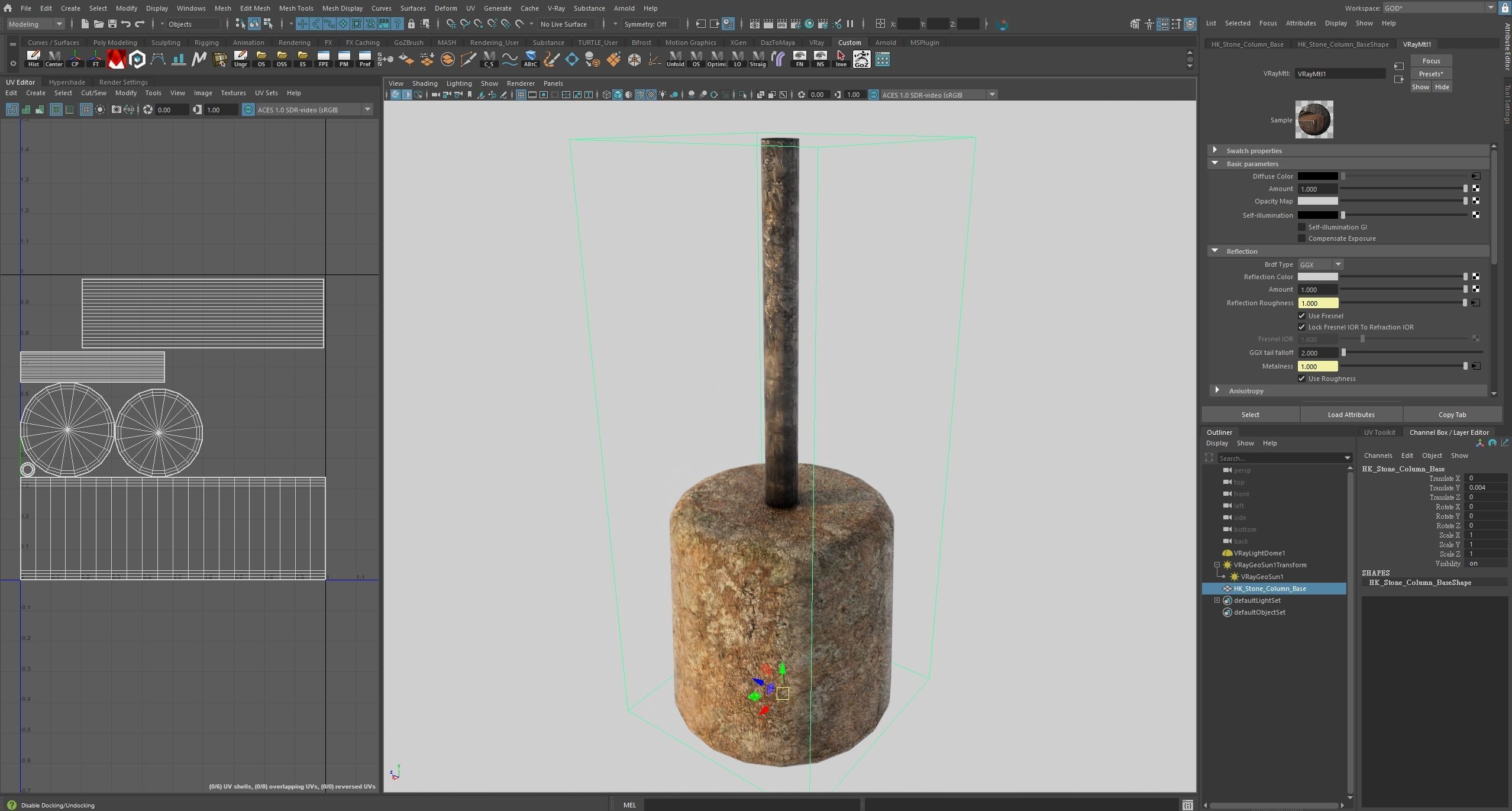 Hong Kong Stone Column Base 3D model | CGTrader