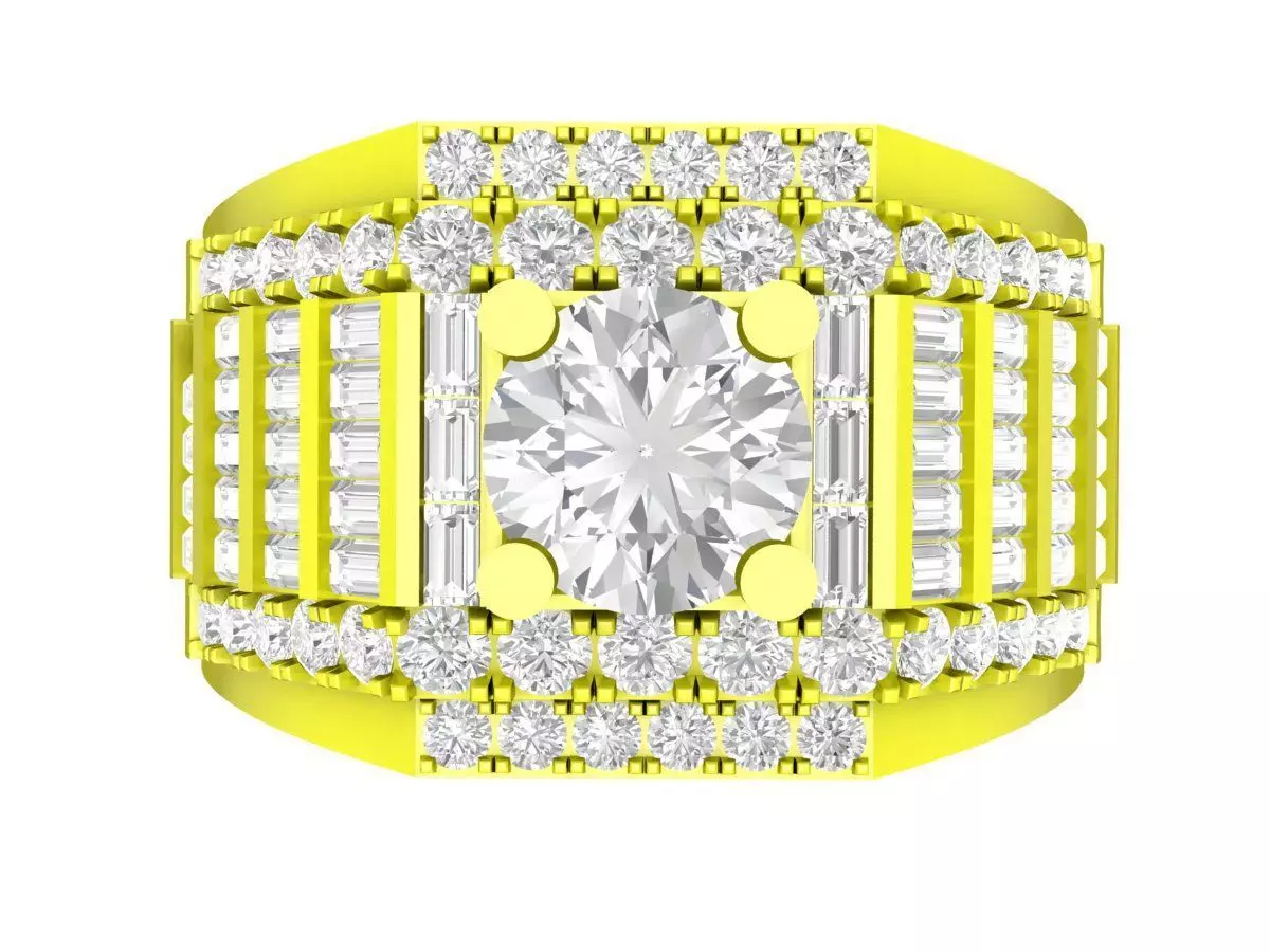 A7760 Korean Style Diamond Men Ring 3D Model 3D model 3D printable ...