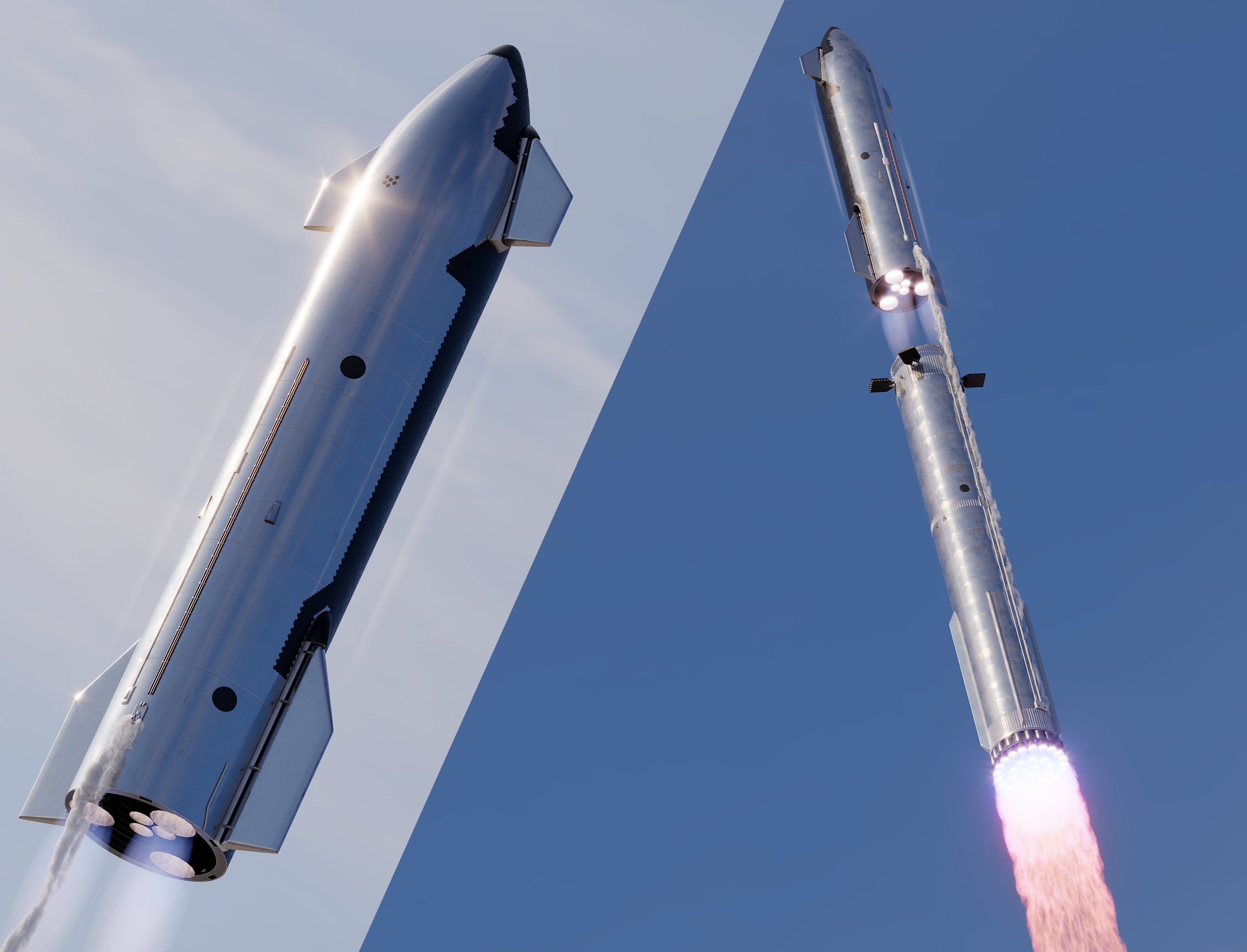 SpaceX Starship with Super Heavy booster PBR V-Ray 3D model | CGTrader