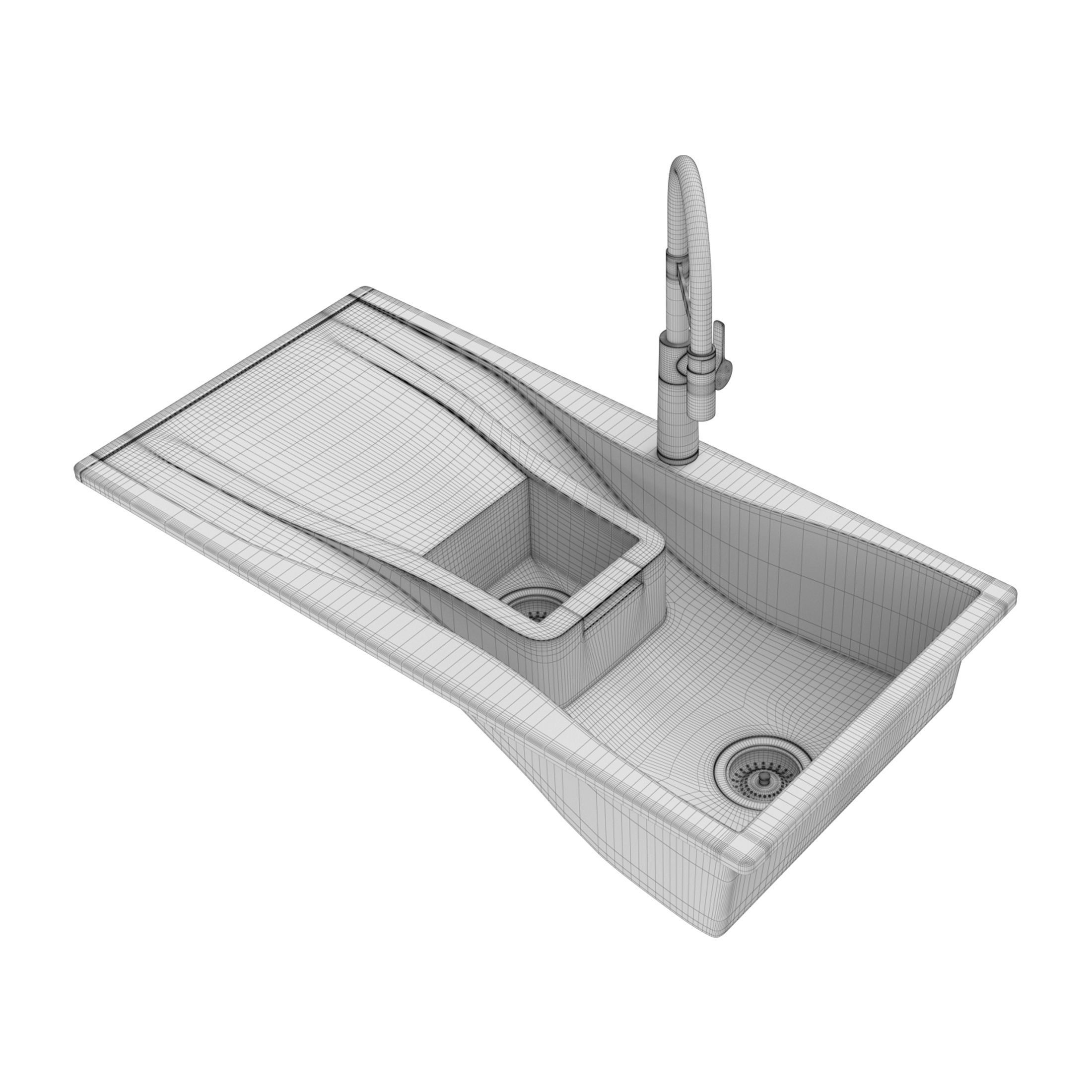 Sink Schock Waterfall D-150 with SC-55 Faucet 3D model | CGTrader