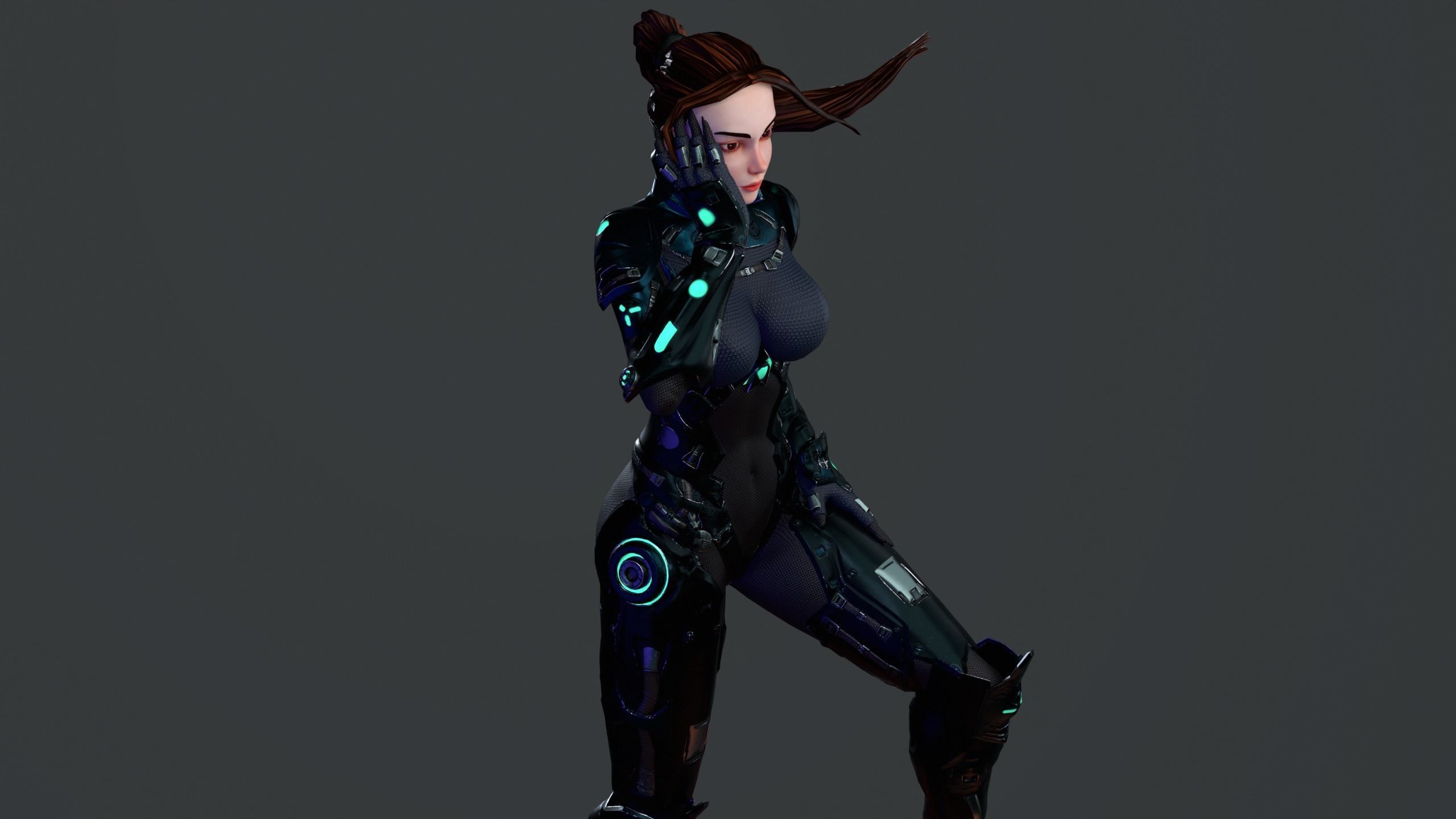 3D model Vicky Female Sci-fi Character Free Rig VR / AR / low-poly ...