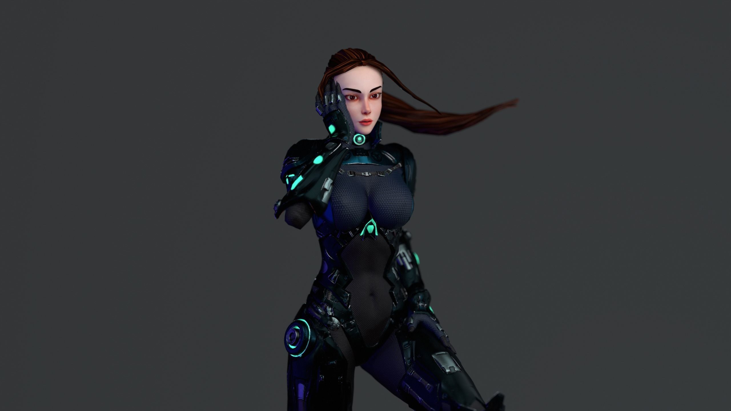 3D model Vicky Female Sci-fi Character Free Rig VR / AR / low-poly ...