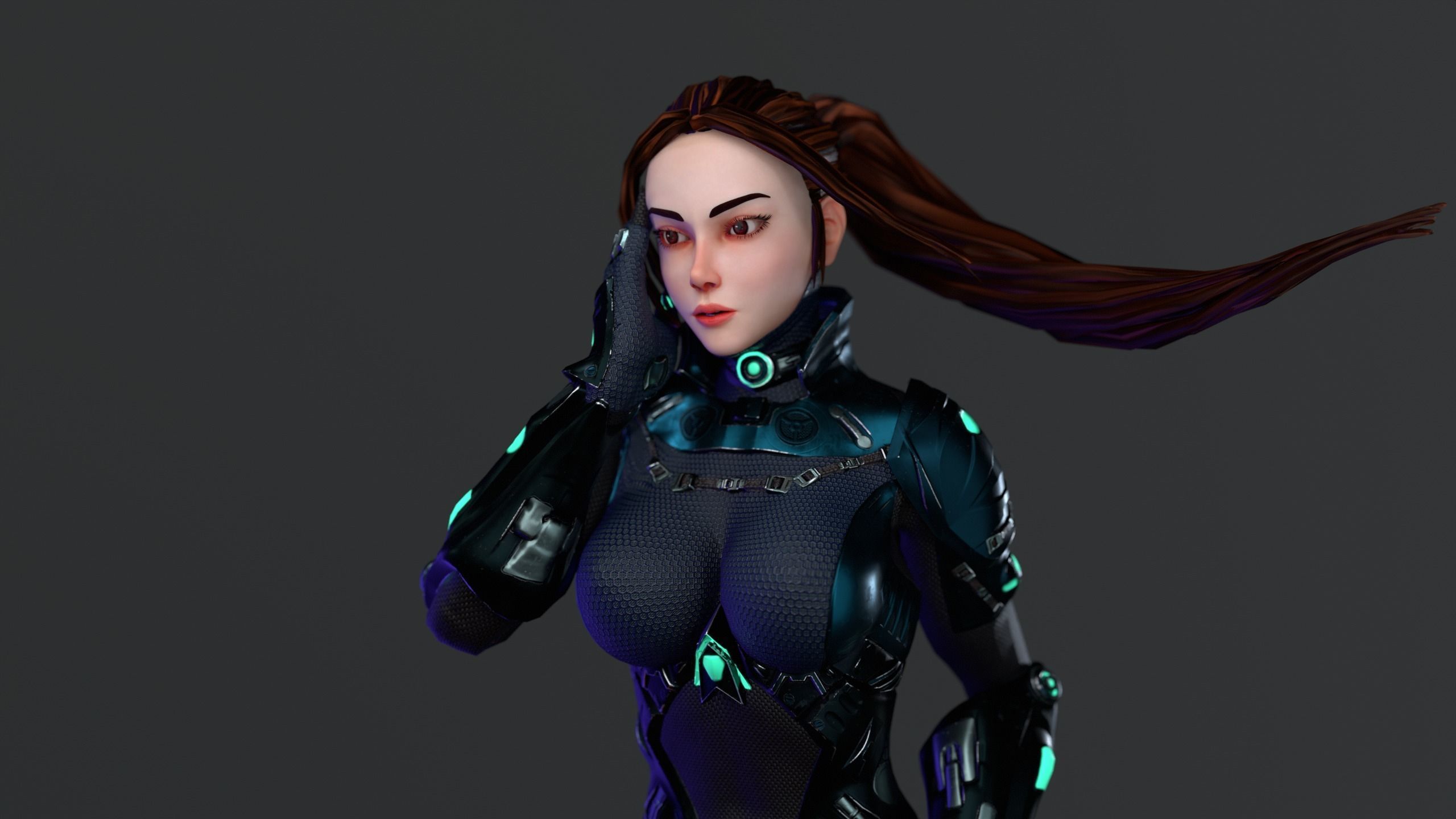 3D model Vicky Female Sci-fi Character Free Rig VR / AR / low-poly ...