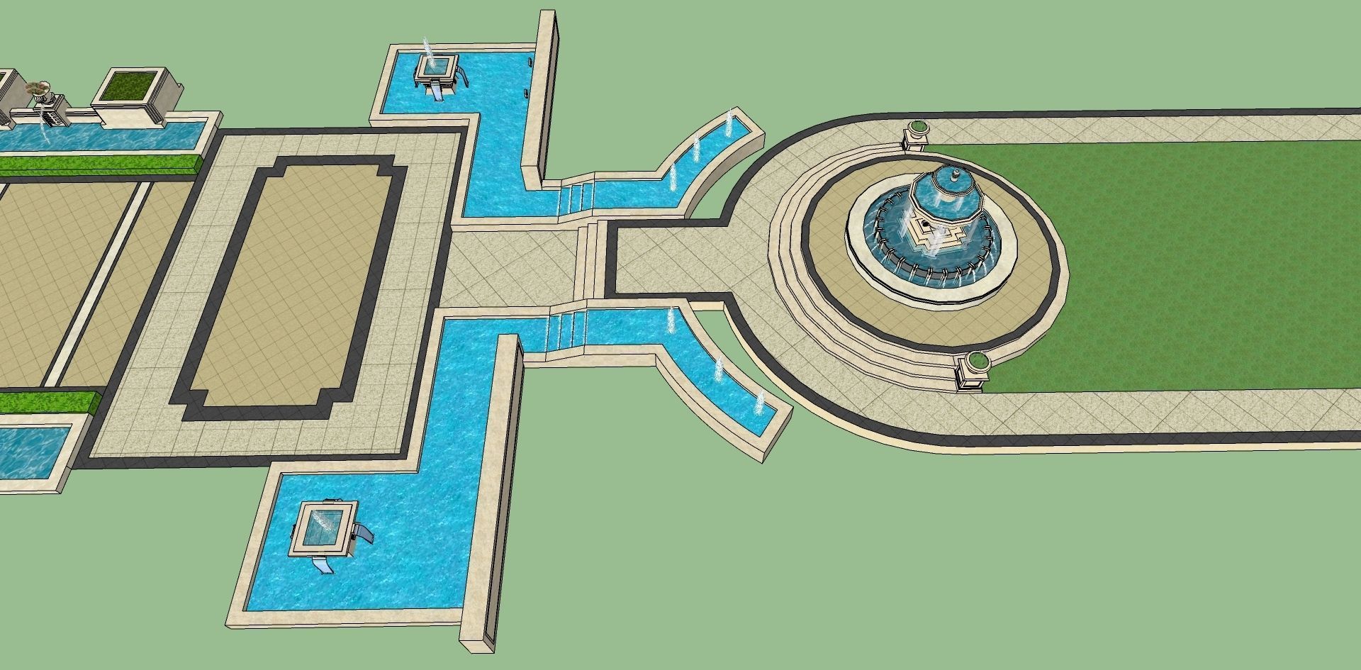 water fountain sketchup model 3D model | CGTrader