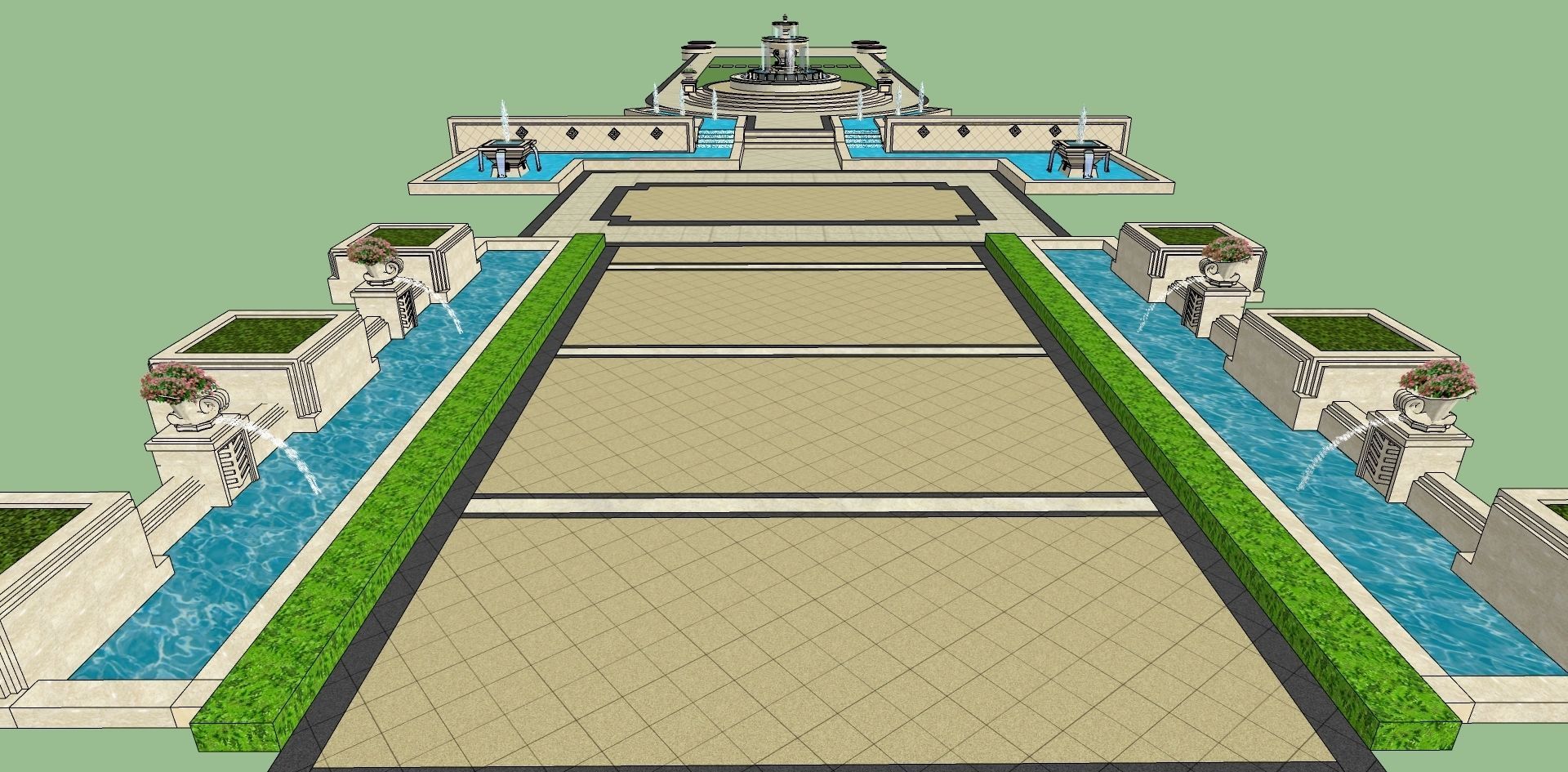 water fountain sketchup model 3D model | CGTrader