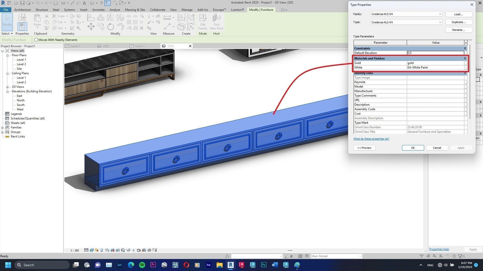Credenza Sideboard Buffet Revit Family Pack 1 3D model | CGTrader