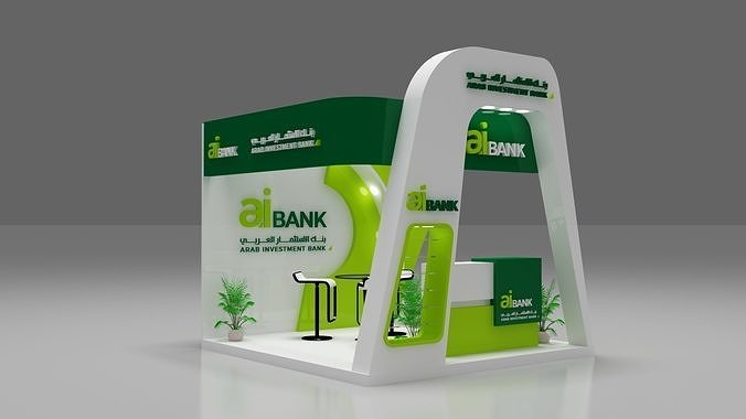 Bank Exhibition Booth 3x3 - 3d Model 2018 - Vray 3D model | CGTrader