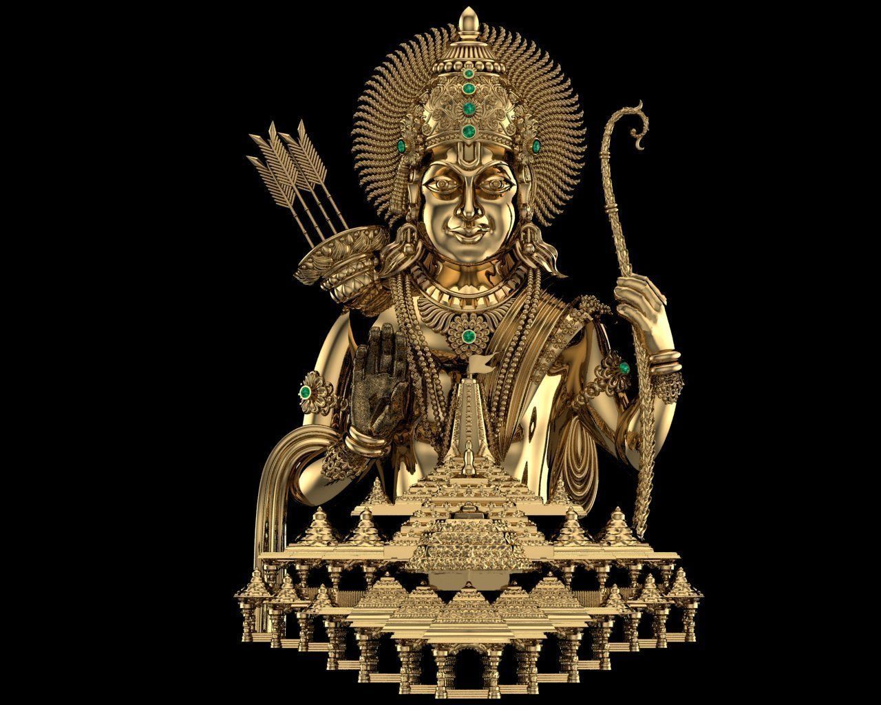 ram mandir 3D model 3D printable | CGTrader