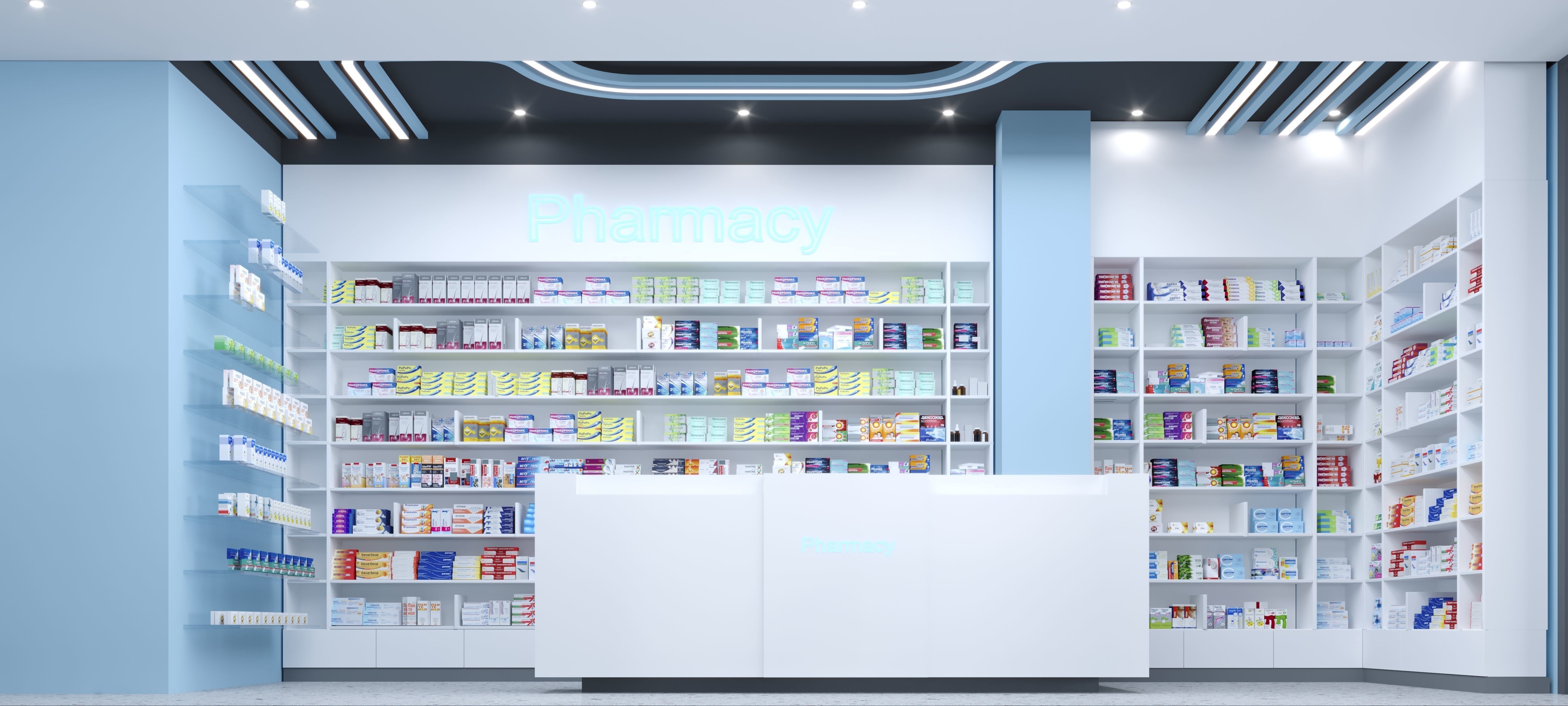 3D model Pharmacy Low-poly 3D model blender Format VR / AR / low-poly ...