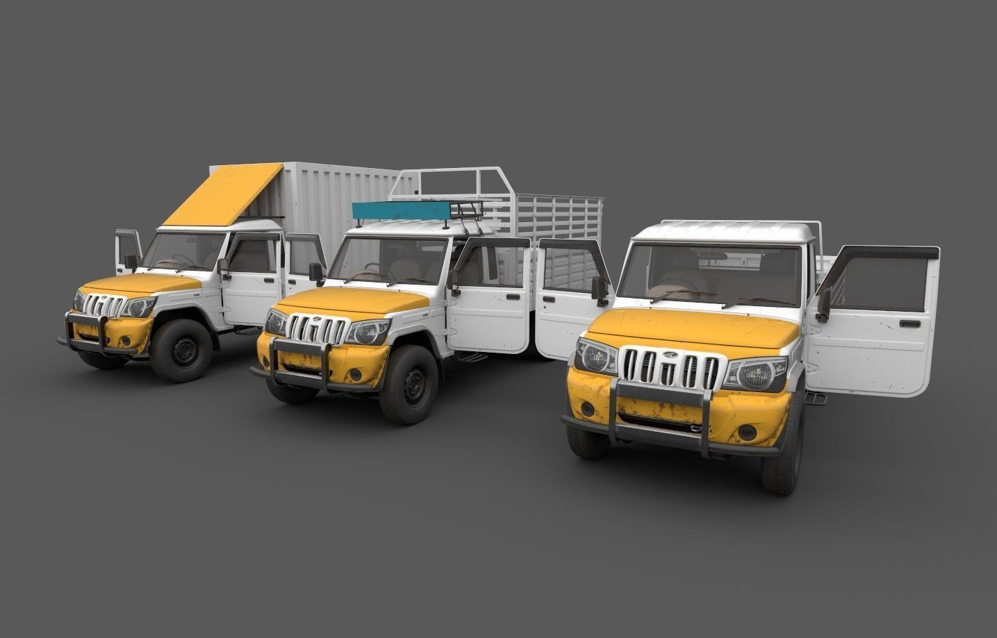 Bolero Pickup truck with Cargo body 3D model | CGTrader