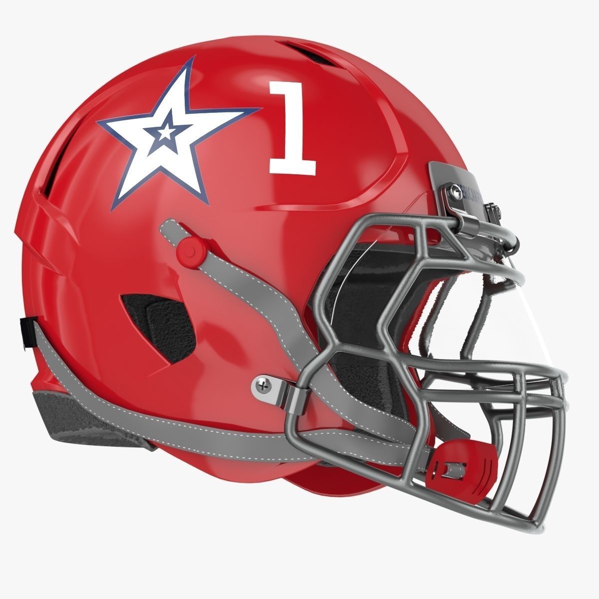 3D model Red Football Helmet VR / AR / low-poly | CGTrader