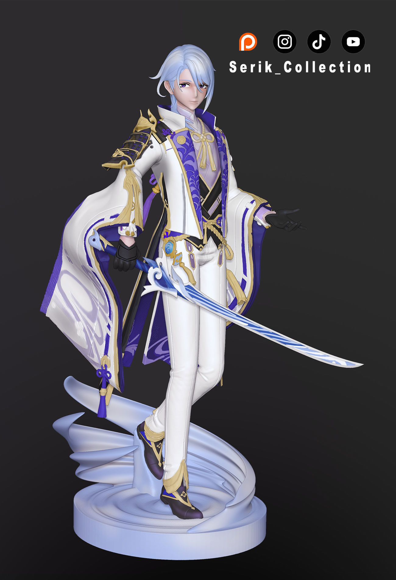 KAMISATO AYATO GENSHIN IMPACT 3D model 3D printable | CGTrader