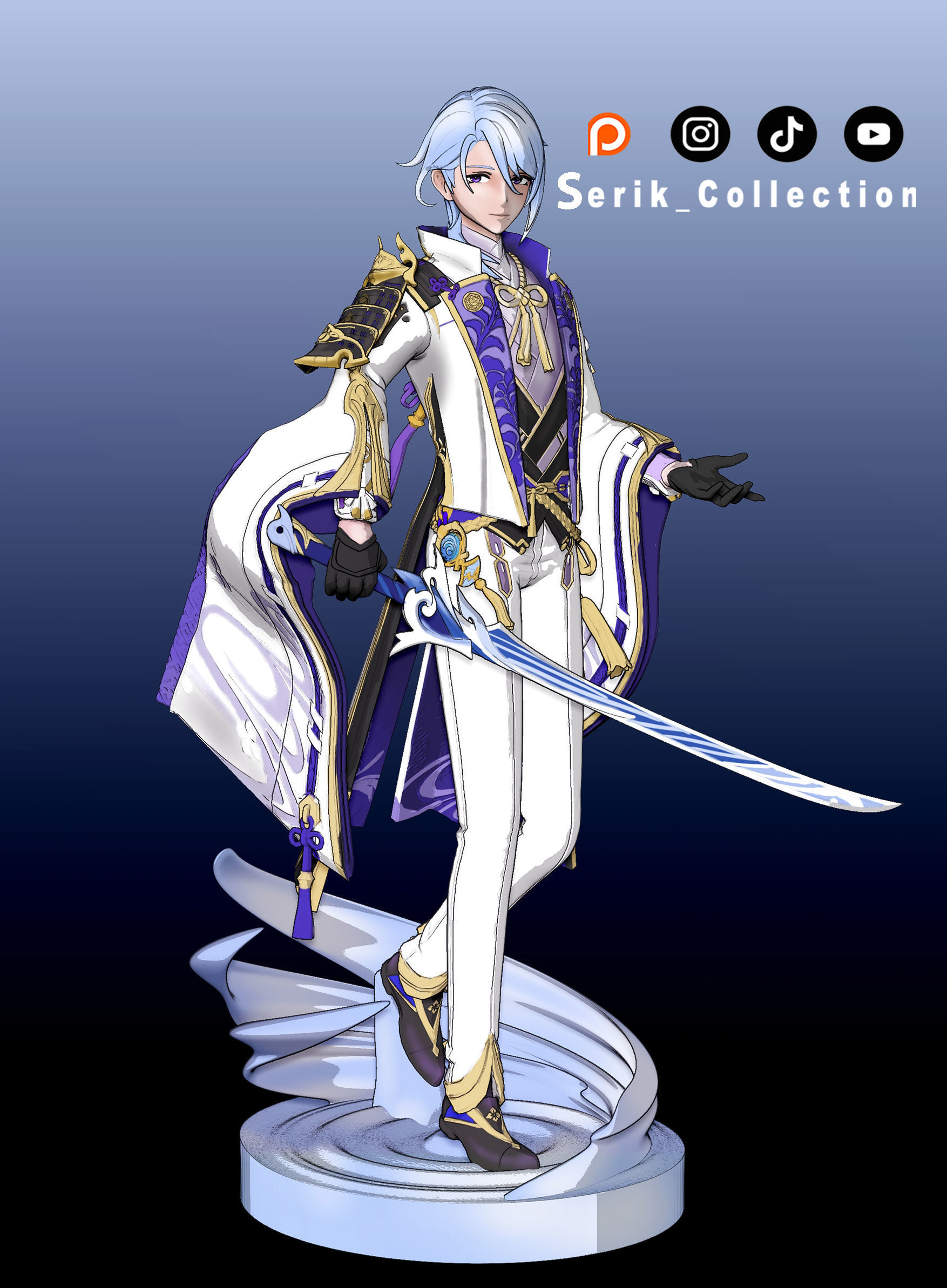 KAMISATO AYATO GENSHIN IMPACT 3D model 3D printable | CGTrader