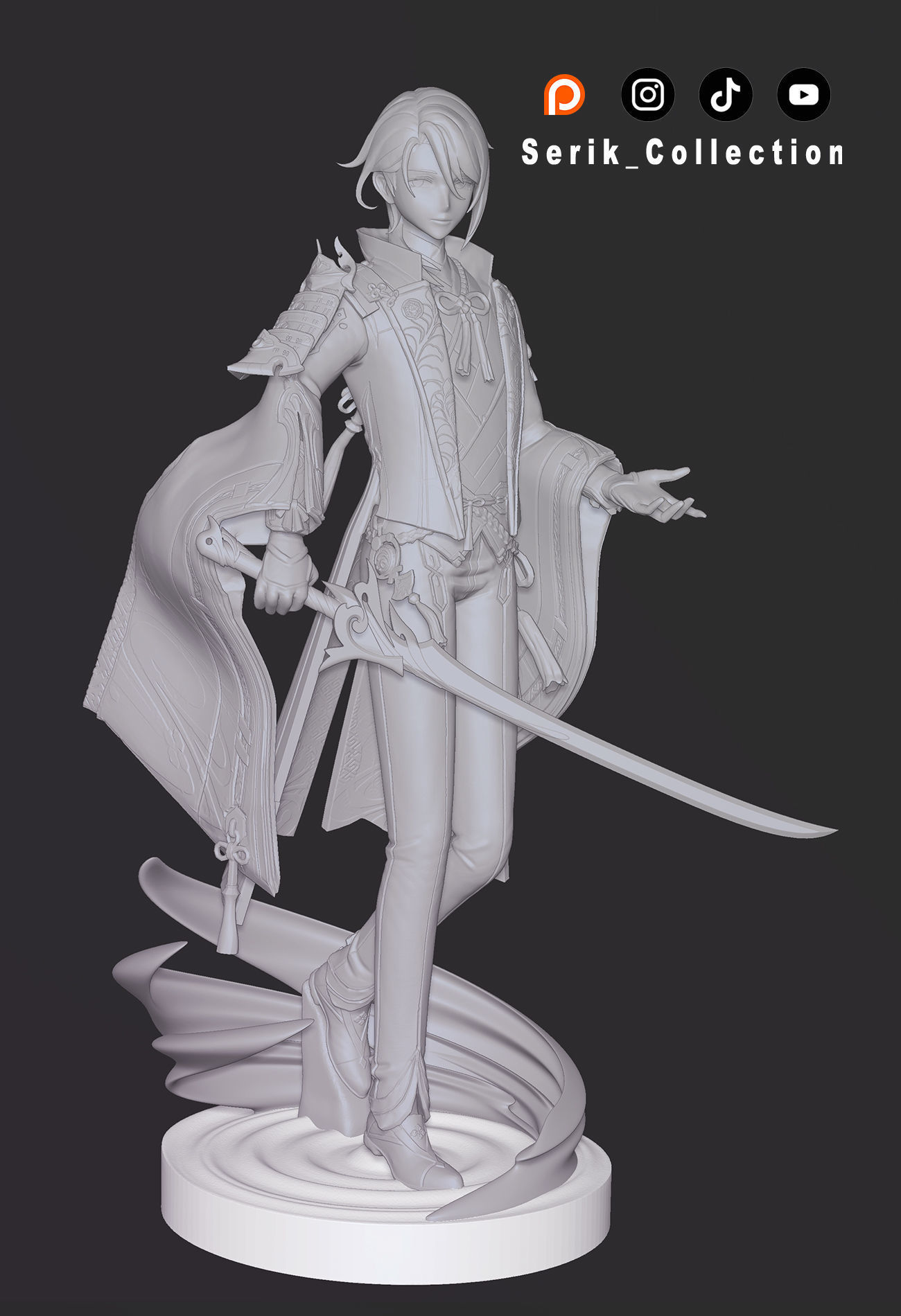 KAMISATO AYATO GENSHIN IMPACT 3D model 3D printable | CGTrader